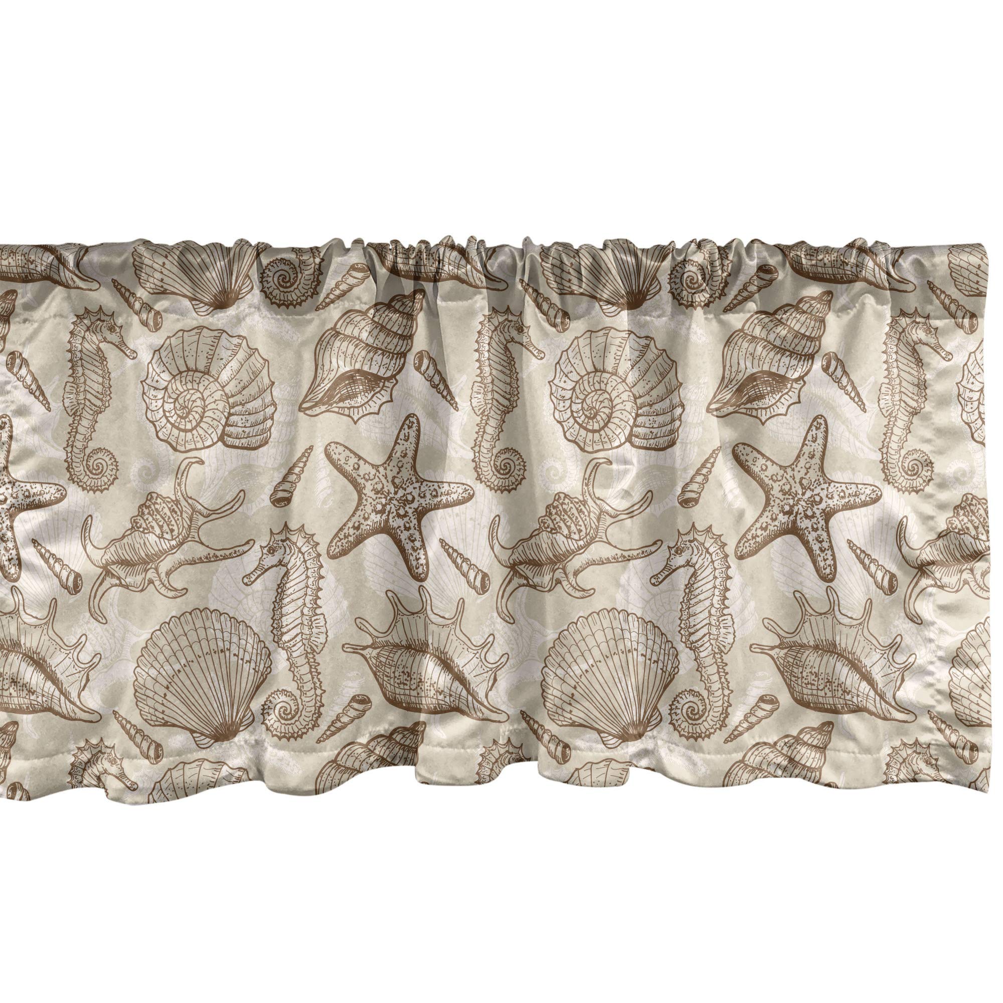 Amazon.com: Ambesonne Sea Shells Window Valance, Vintage Inspired ...