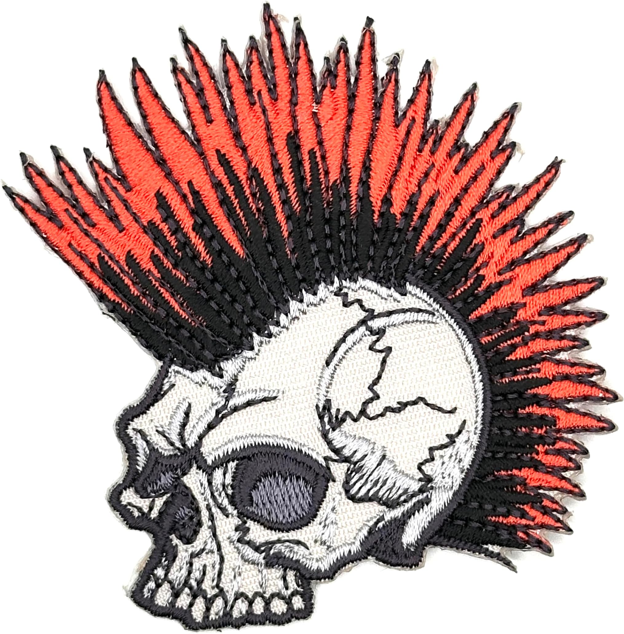 Amazon.com: 3.5" Skull Iron On Patch - Skull Gothic Goth Punk Rock ...