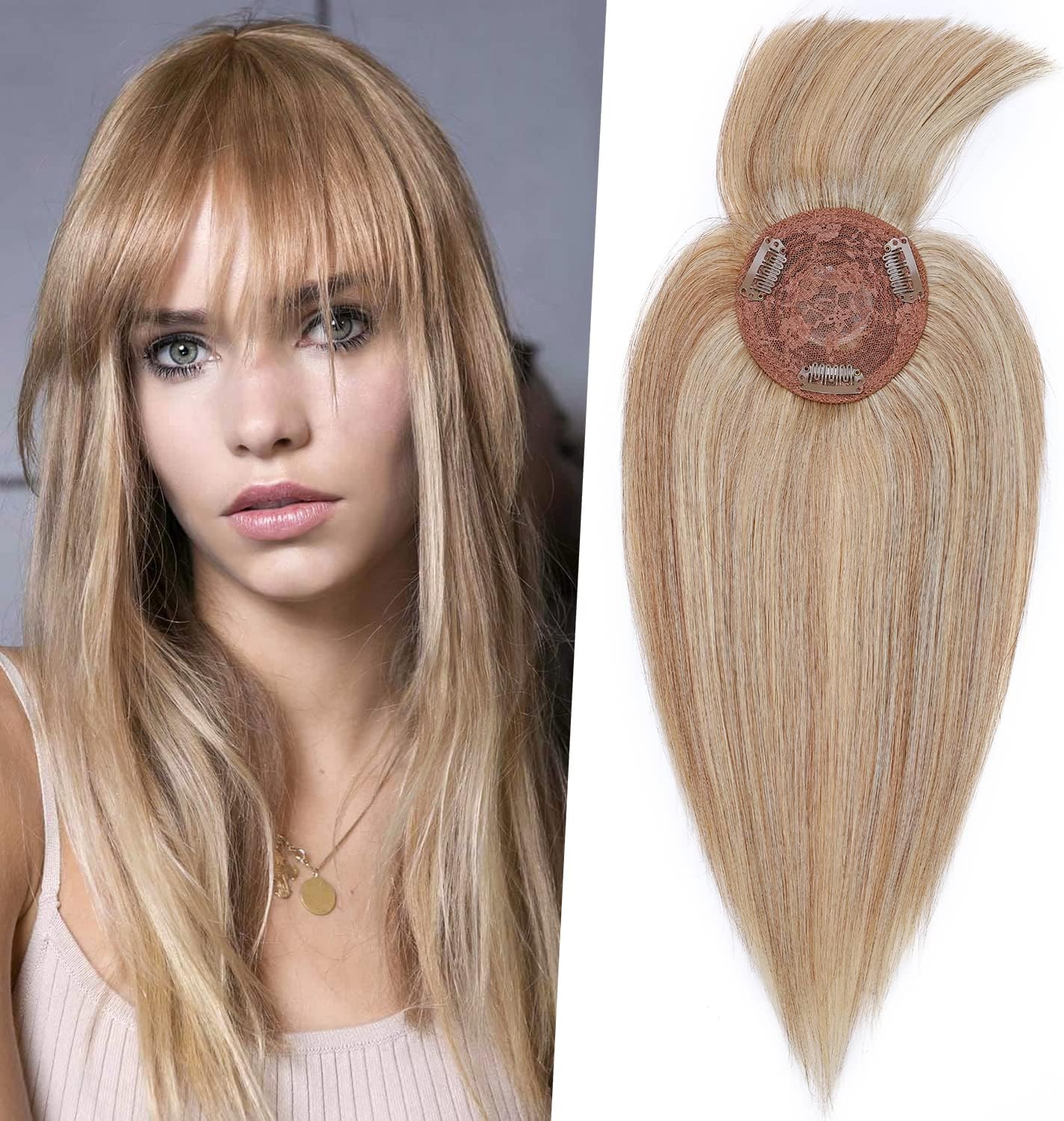 Hairro Clip in Hair Toppers for Women 100% Real Remy Human Hair Topper ...