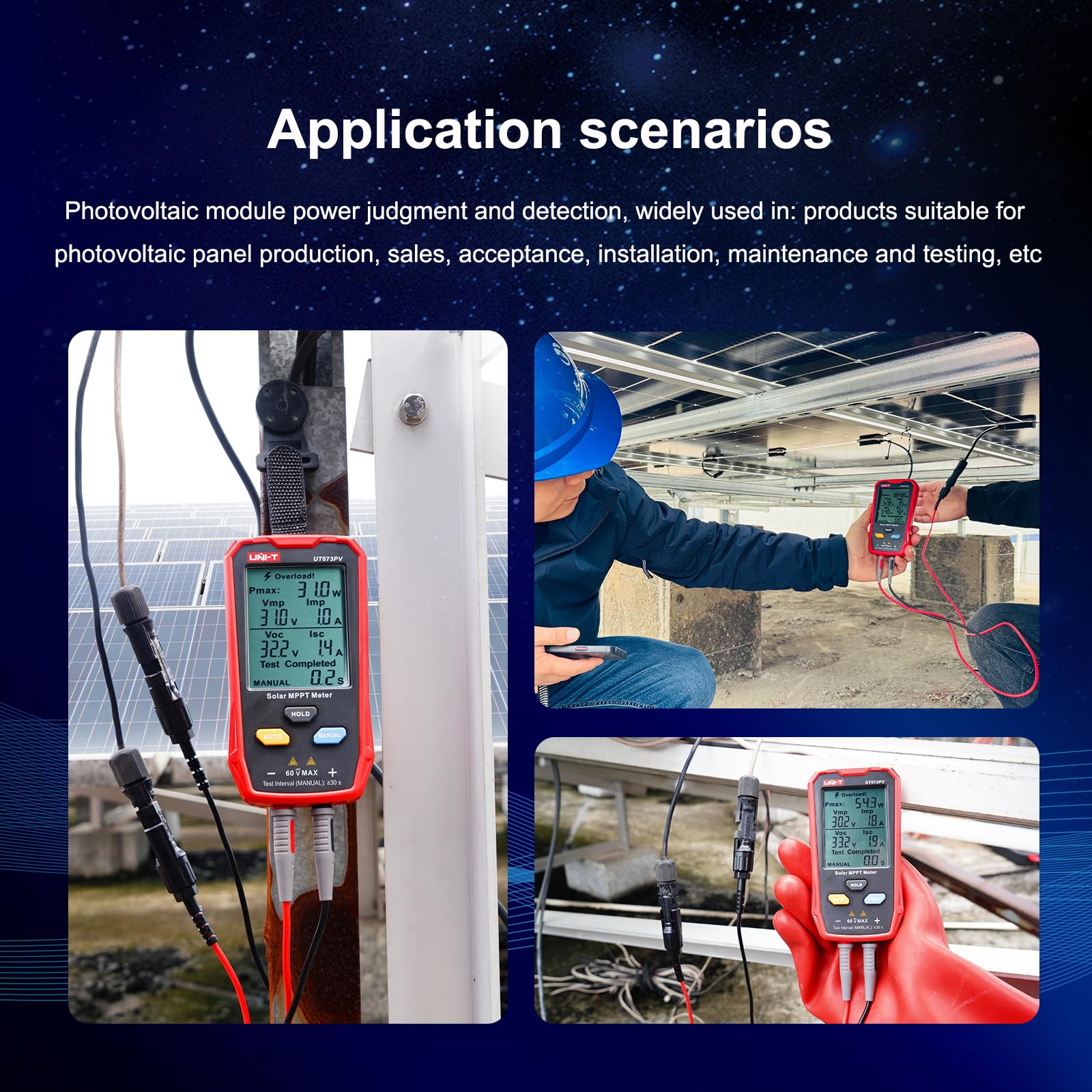 Snapklik.com : UT673PV Solar Panel Tester, Solar MPPT Meter, 800W ...
