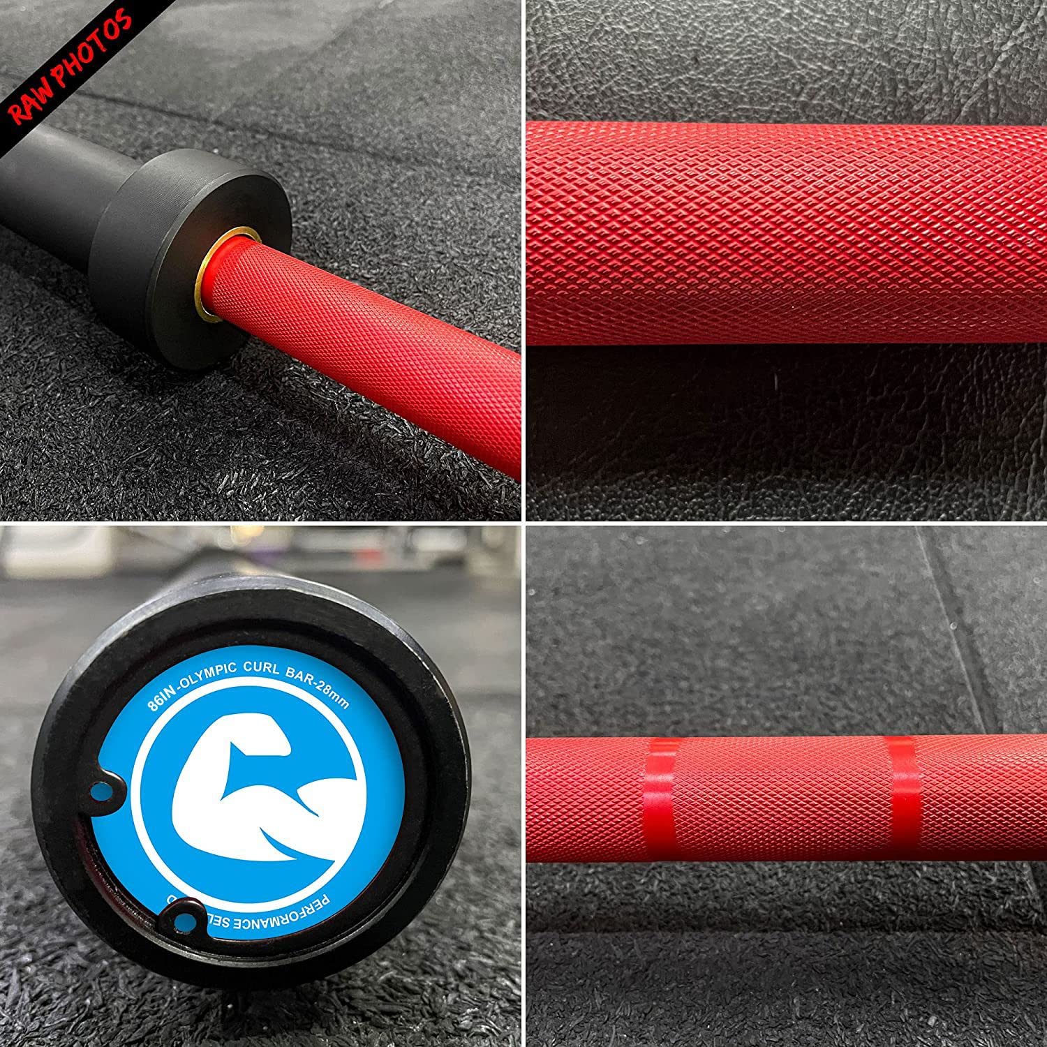 Olympic EZ Curling Bar Barbell 47Inch/86Inch/7Ft Cerakote Curl Bar ...