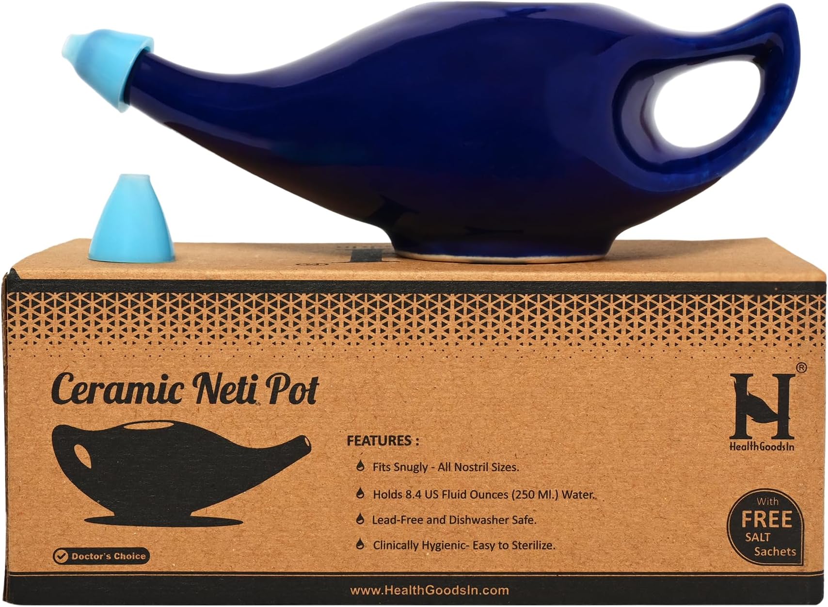 Amazon.com: Ceramic Neti Pot for Nasal Sinus Cleansing Wash Irrigation ...