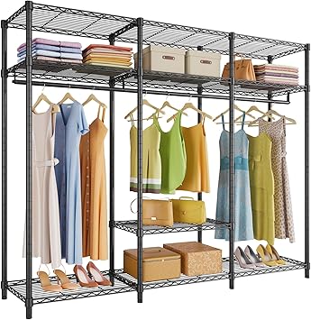 Amazon.com: VIPEK V30 Heavy Duty Clothes Rack with 7 Adjustable Shelves ...