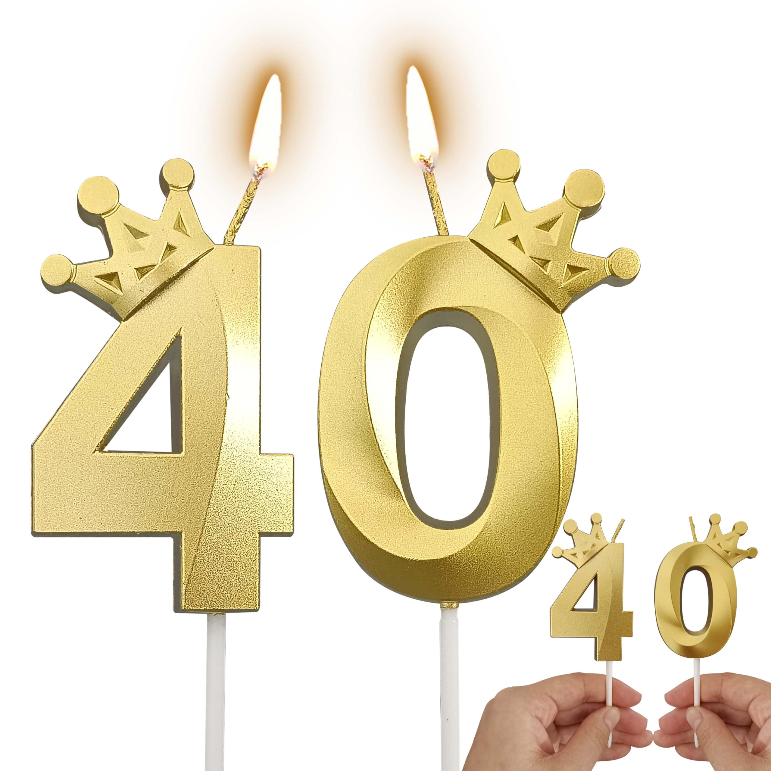 Amazon.com: The Number 40 Gold Birthday Candles for Cake is Beautiful ...