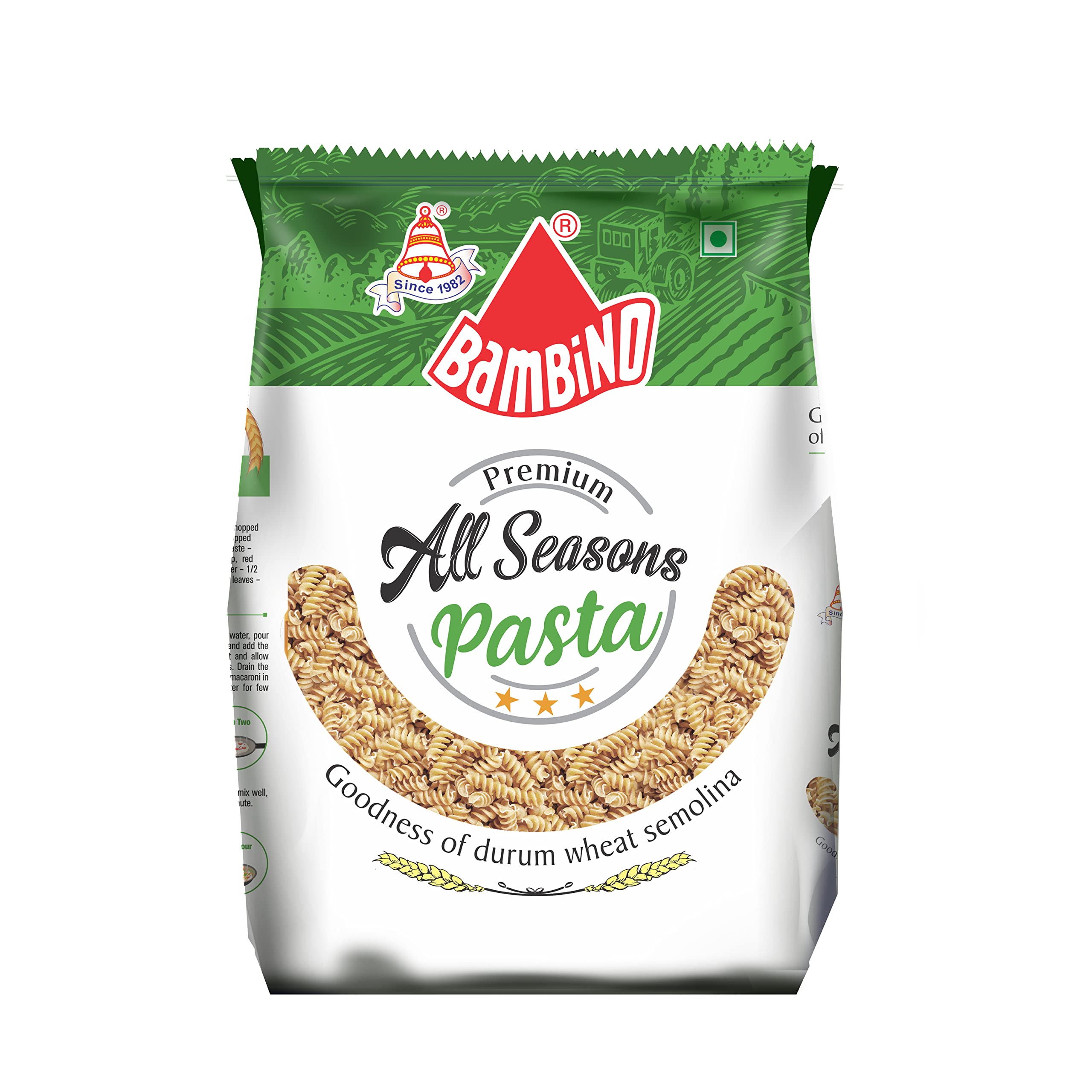Bambino All Season Premium Durum Wheat Pasta - Spiral 400gm : Amazon.in ...