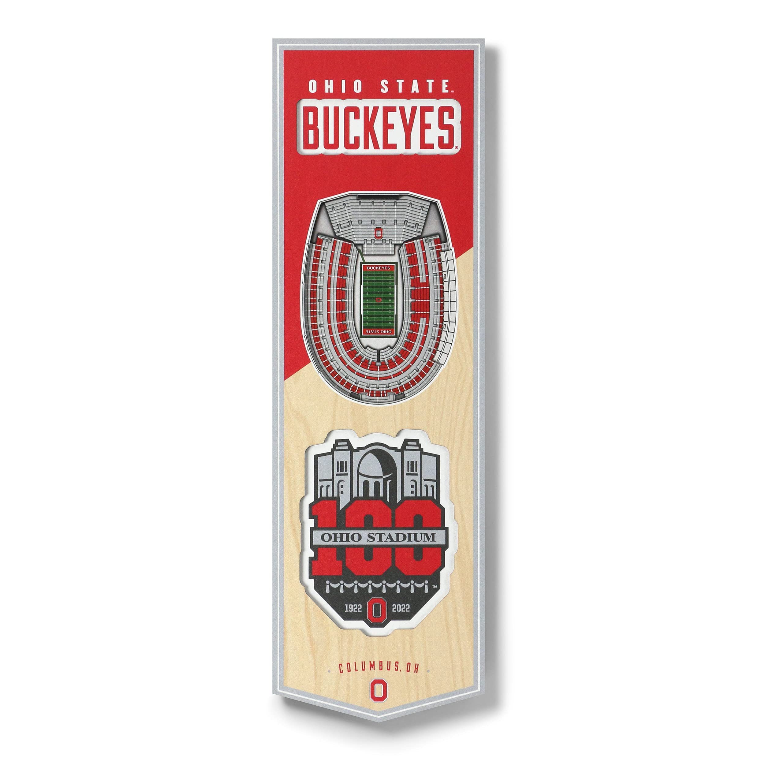 Amazon.com : YouTheFan NCAA Ohio State Buckeyes 100th 3D Stadium 6x19 ...