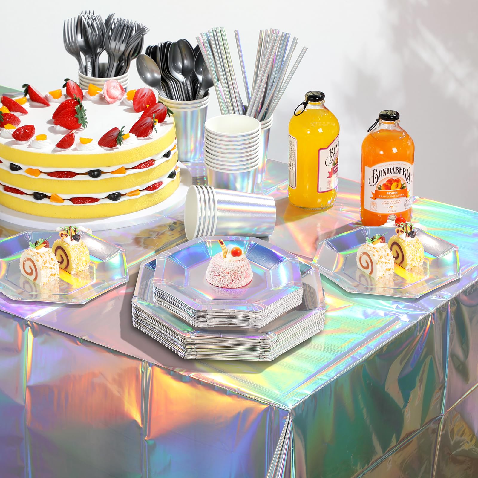 Snapklik.com : Iridescent Birthday Party Decorations Octagon, 203 Pcs ...