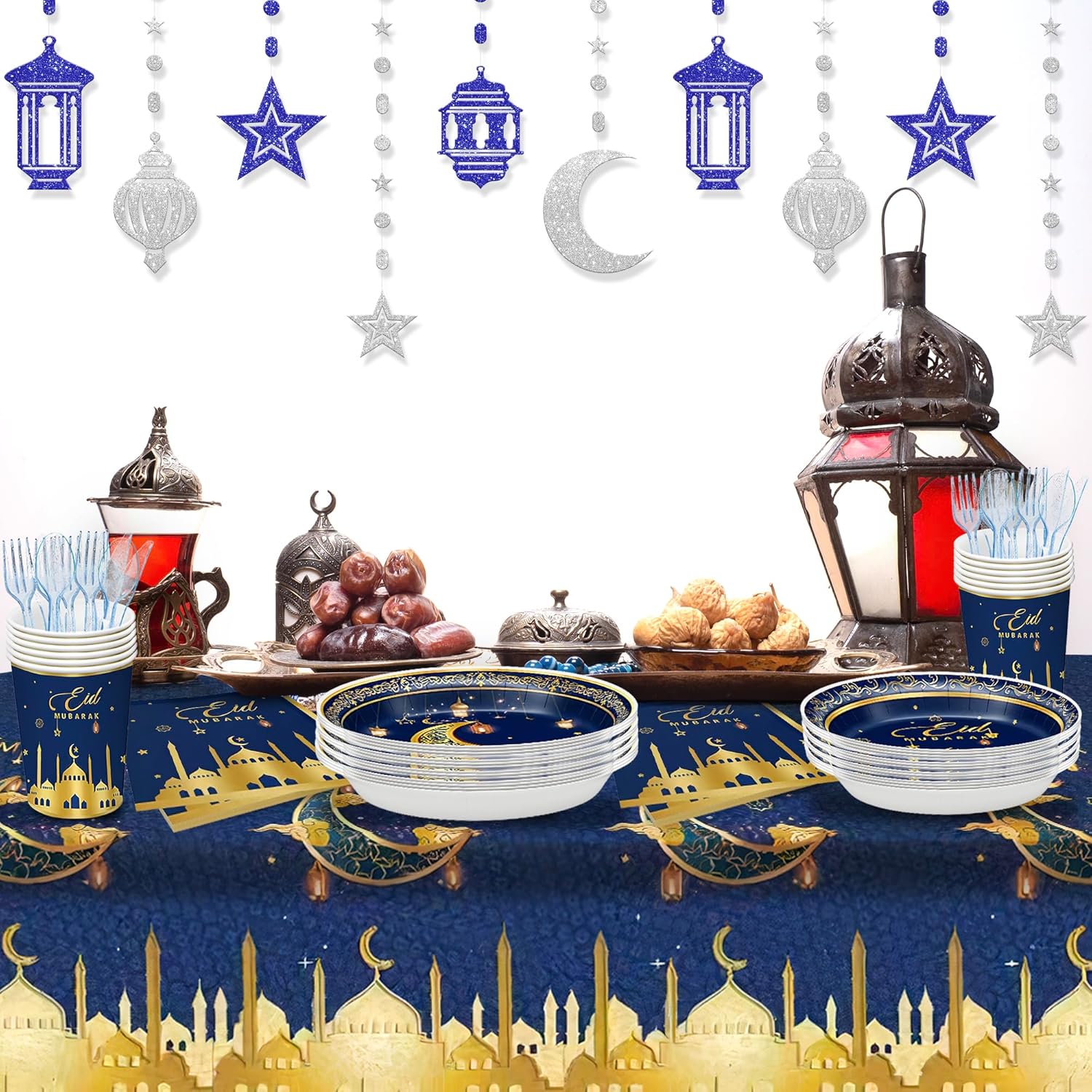 Amazon.com: KatchOn, Eid Mubarak Tableware Set - Serves 25, Pack of 176 ...
