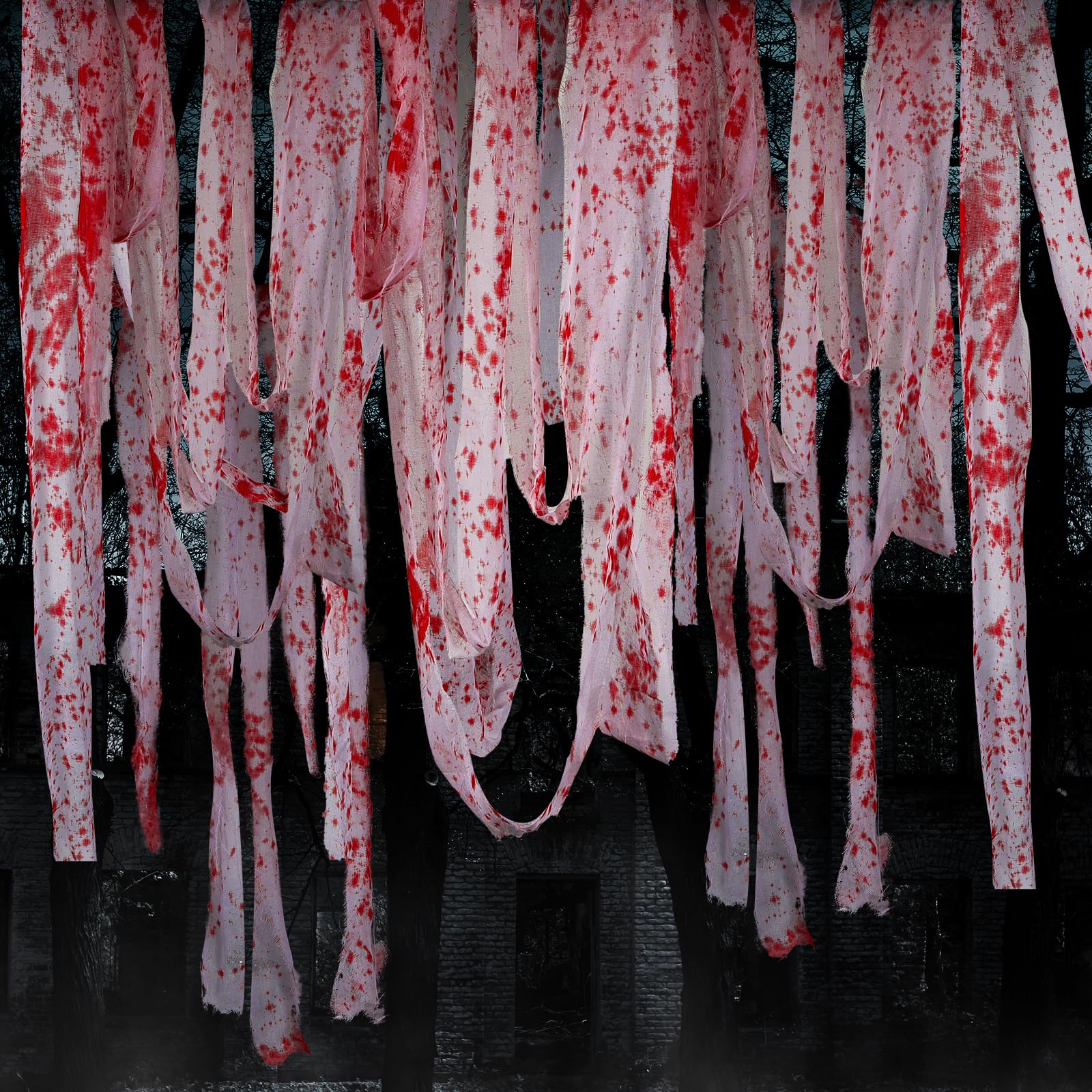 Snapklik.com : 3.15" X 147ft Creepy Blood Cloth Spooky Fabric Strip ...