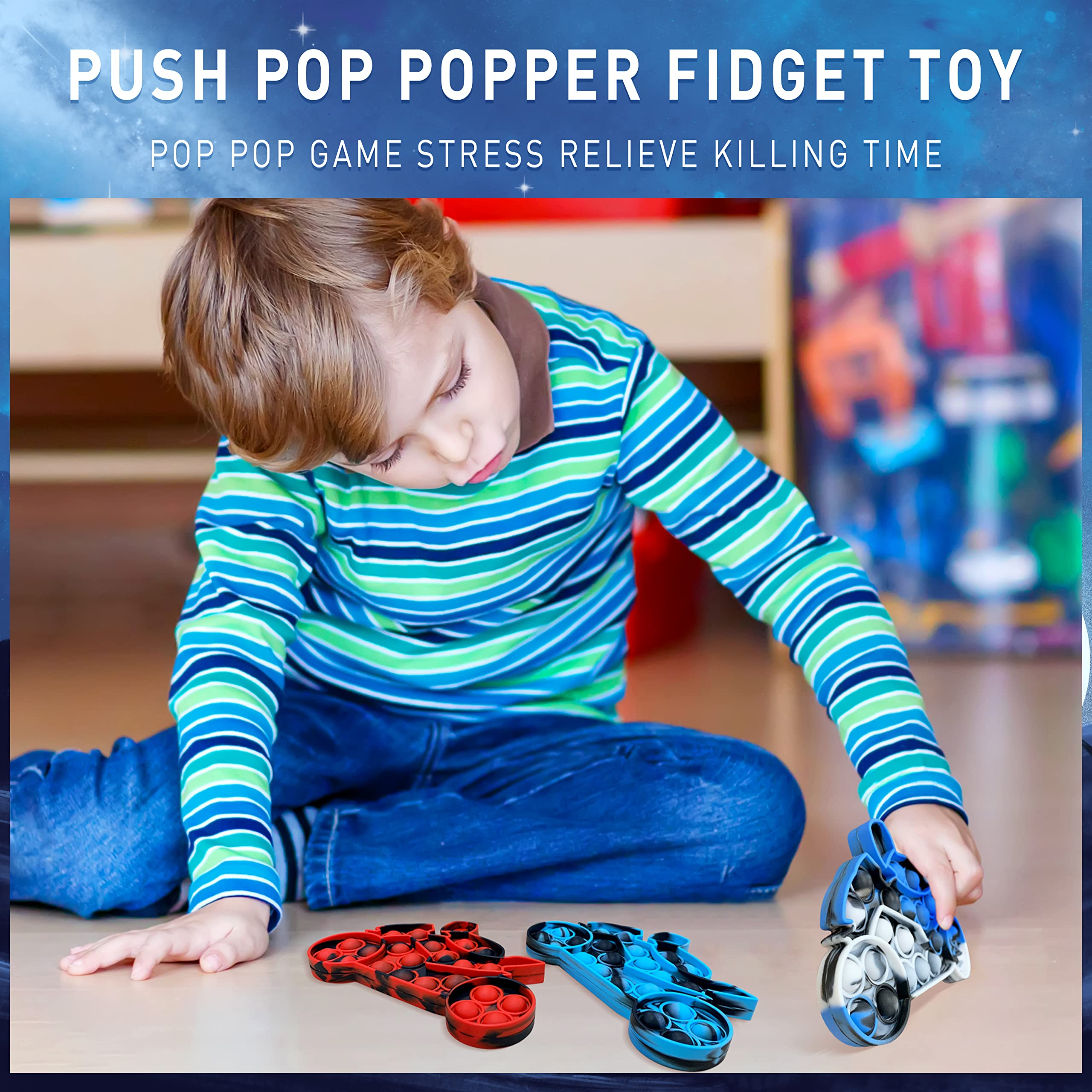 Boy Pushing Toy Popper