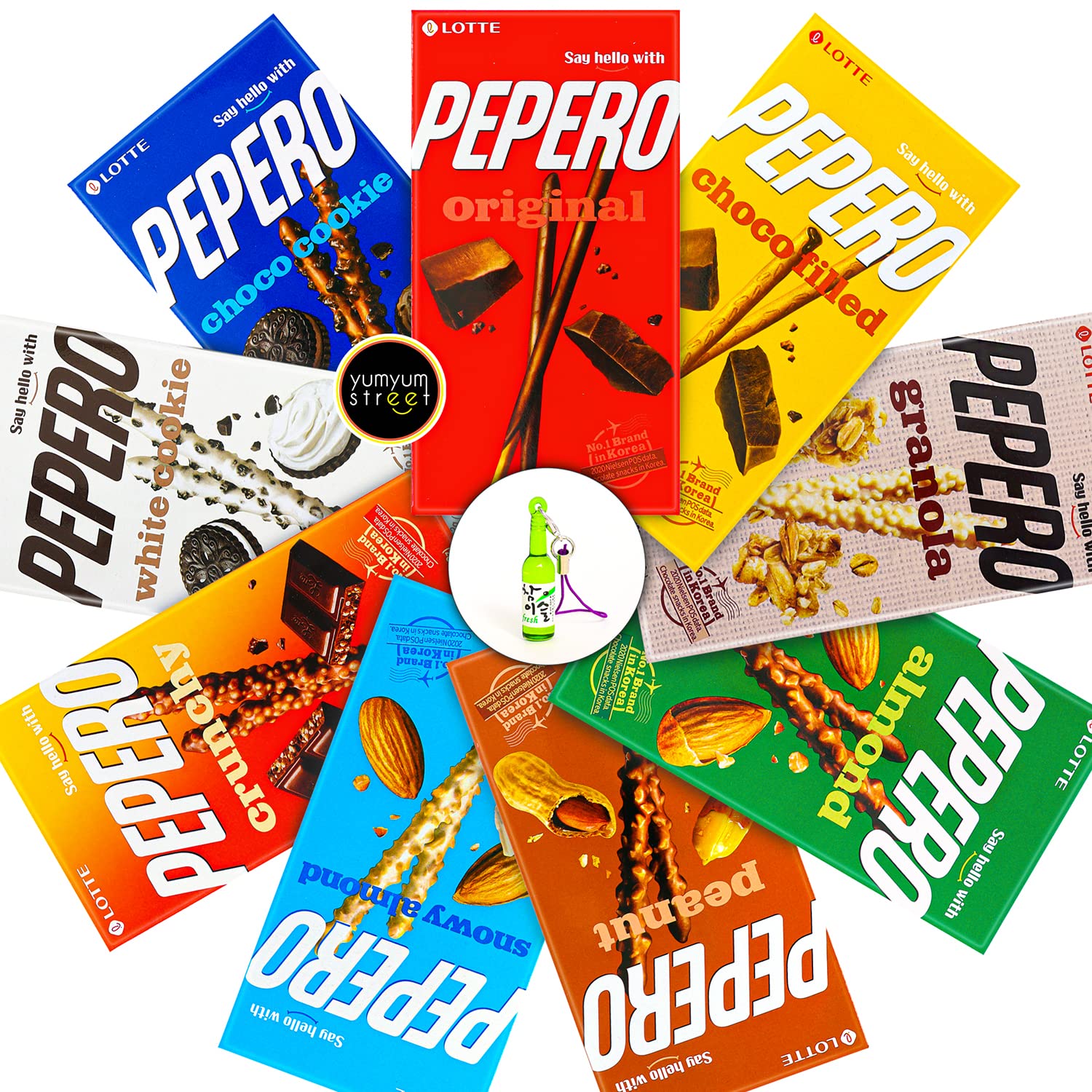 Buy Korean Snacks Pepero, Chocolate Sticks 9 Flavors Variety Pack ...