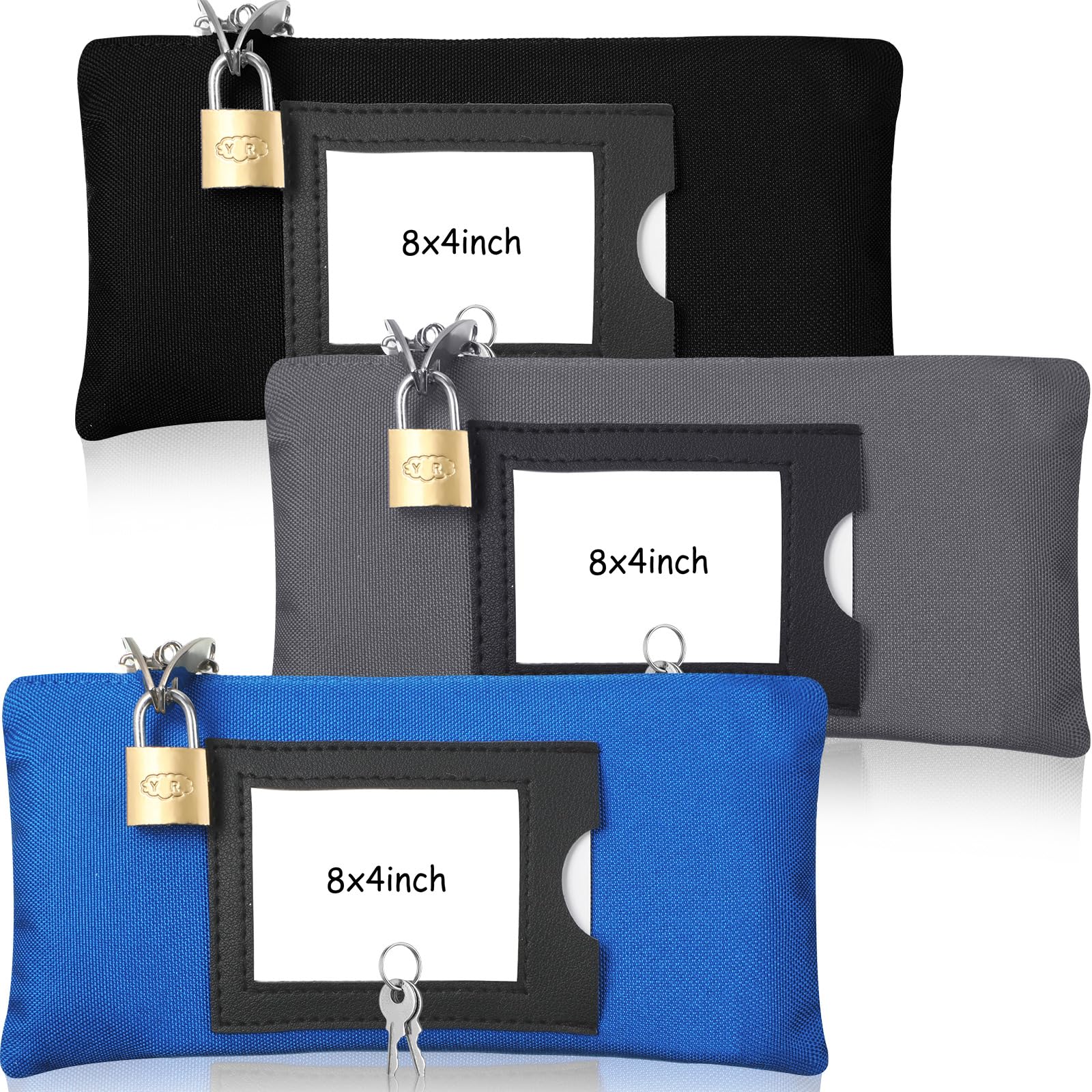 Amazon.com: Locmeo 3 Pcs Waterproof Cash Bags with Lock and 6 Keys ...