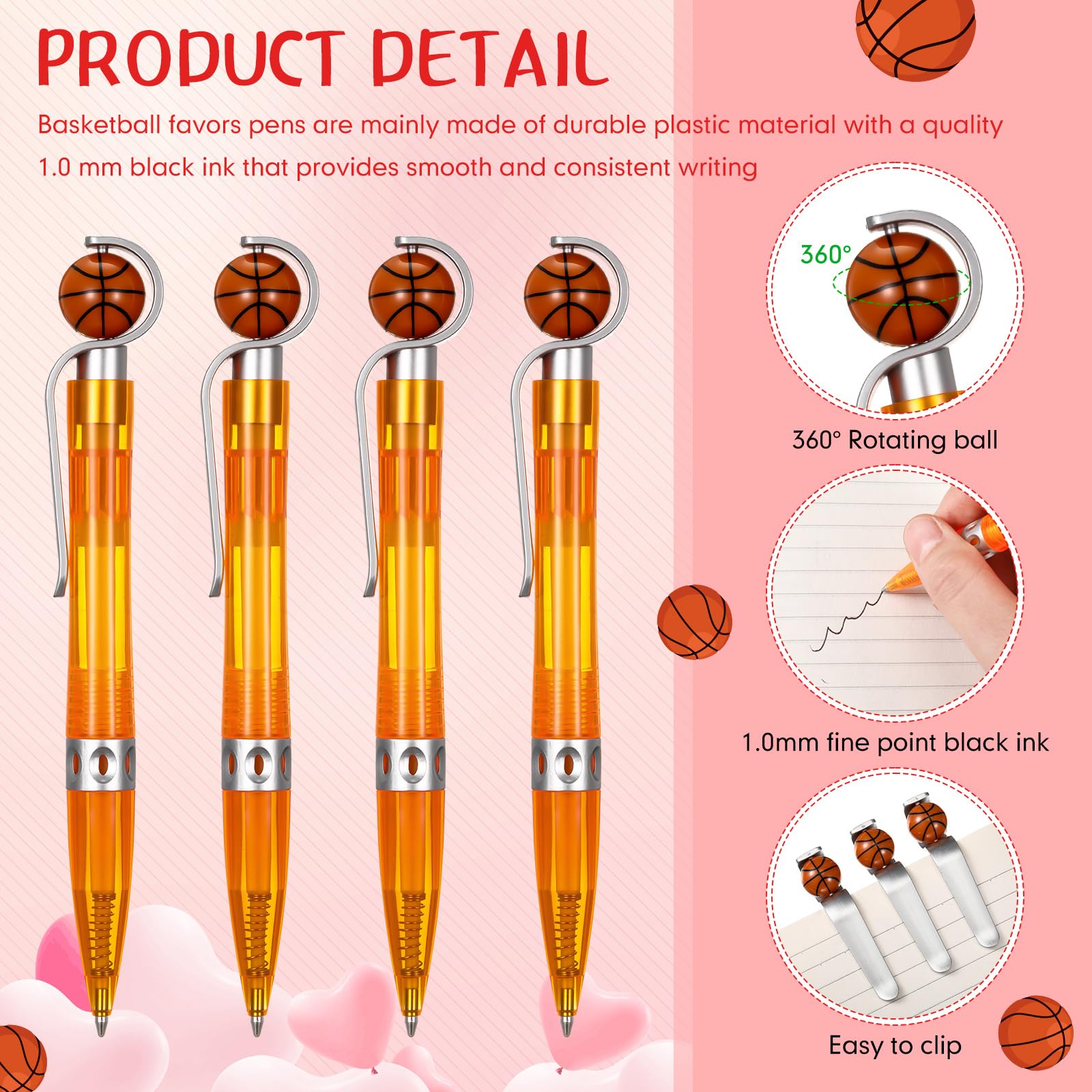 Snapklik.com : Epakh 48 Set Basketball Pens Party Favors Sports ...