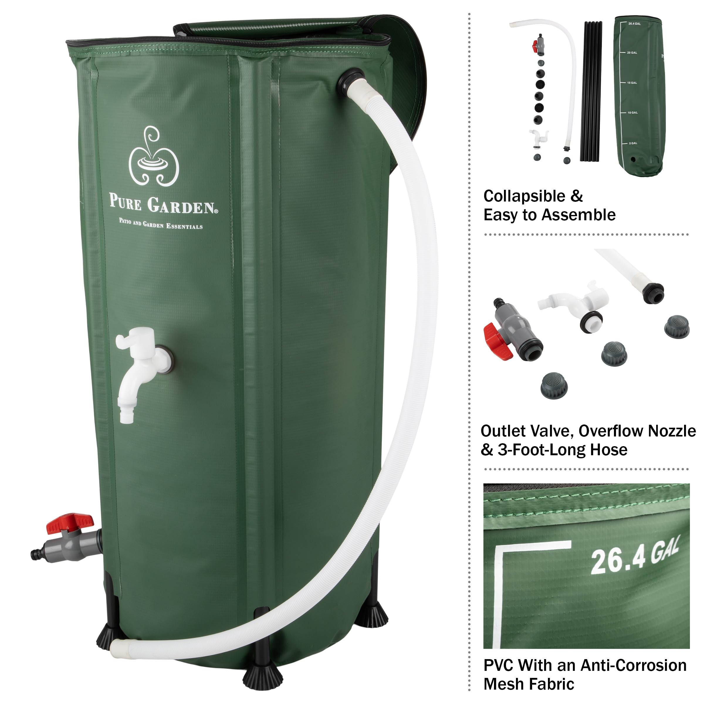 Snapklik.com : Rain Barrel - 26.4-Gallon/100-Liter Collapsible Water ...