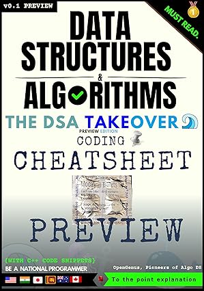 Data Structures and Algorithms: Coding Cheatsheet: The DSA Takeover Edition [preview] (Day ...