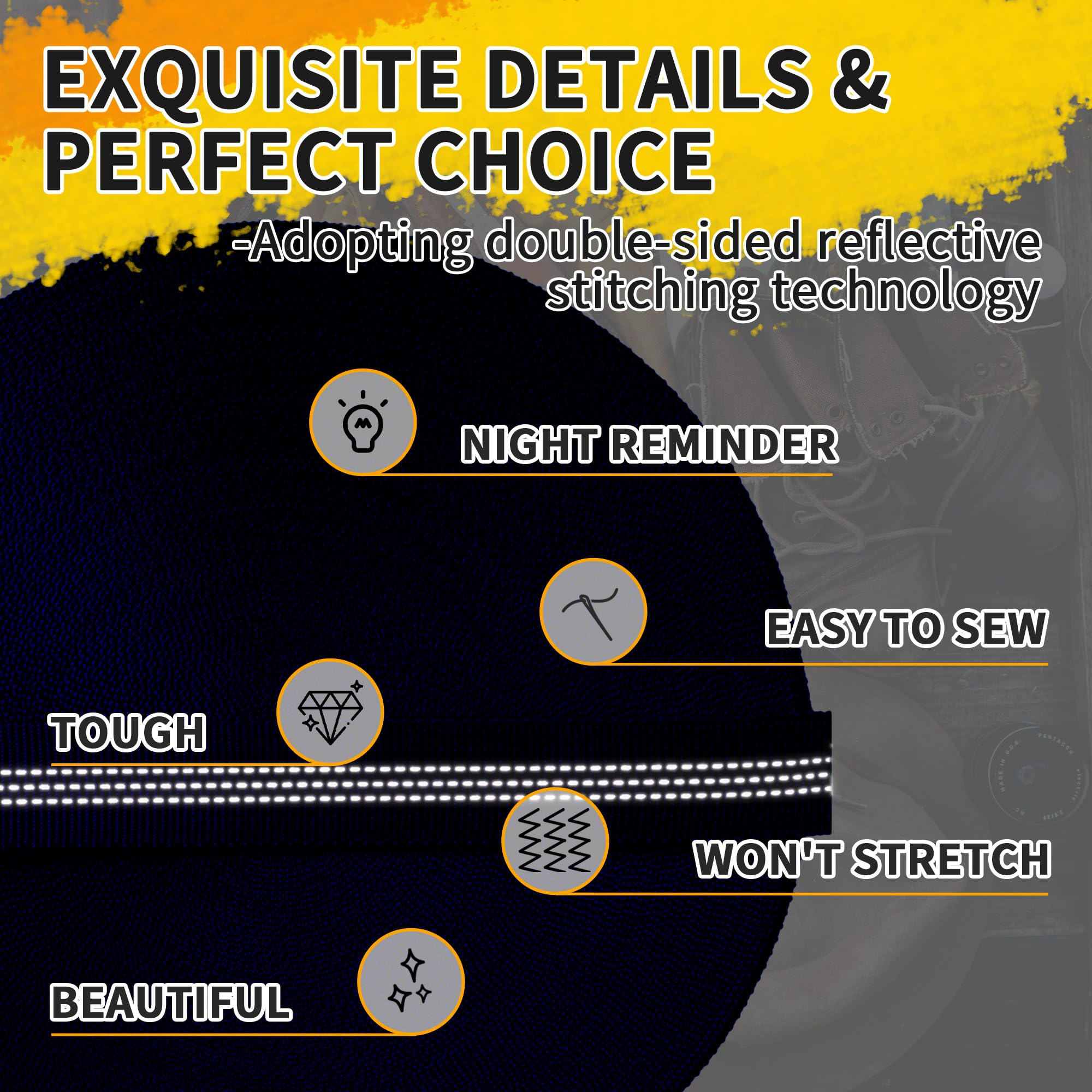 Snapklik.com : WEBSUKA Double-Sided Reflection Polypropylene Webbing ...