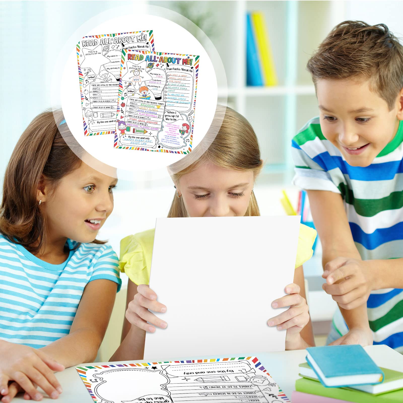 Snapklik.com : 40 Pcs Read All About Me Student Posters 17" X 22" Star ...