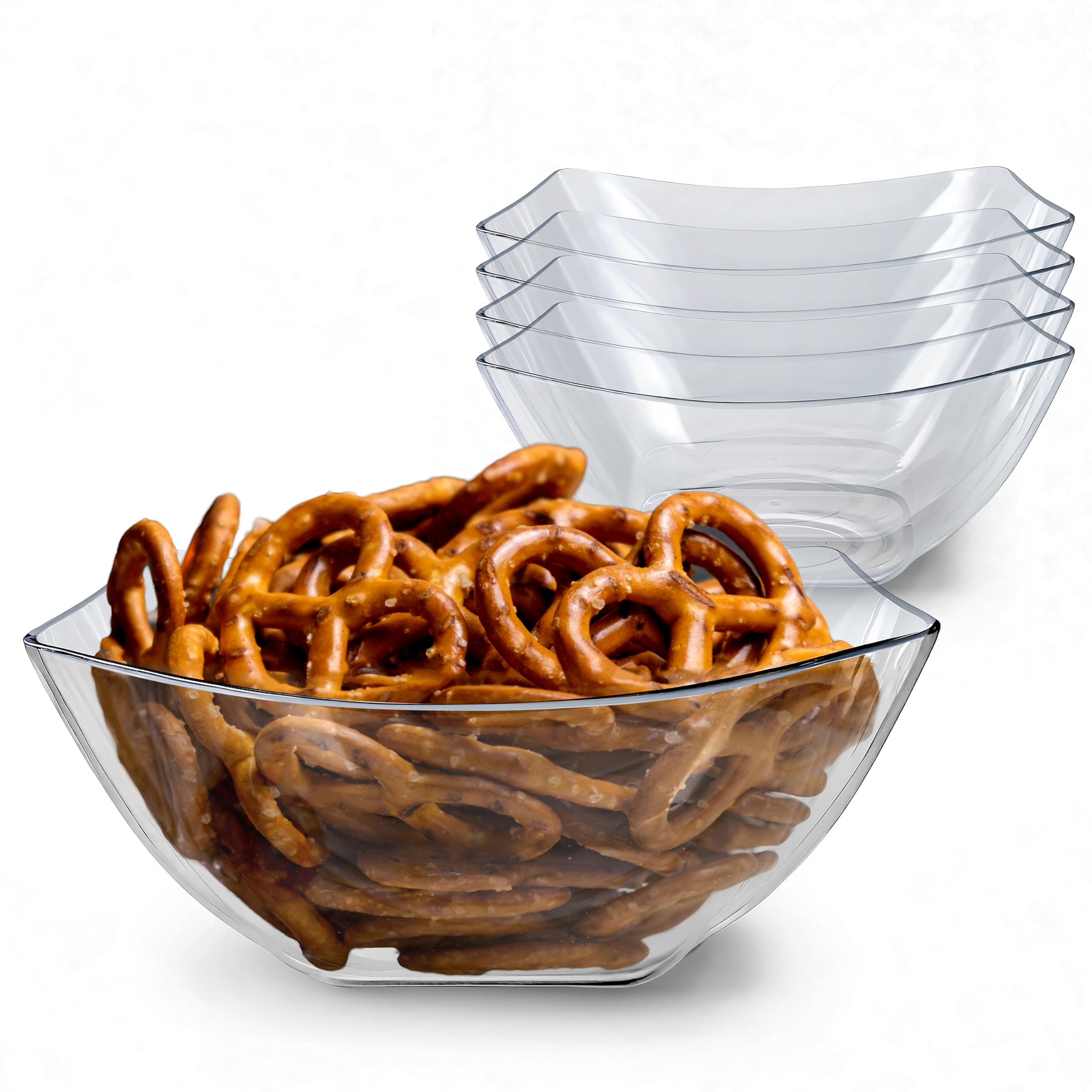 Amazon.com: 32oz Clear Plastic Serving Bowls (4 Pack) Medium Candy ...