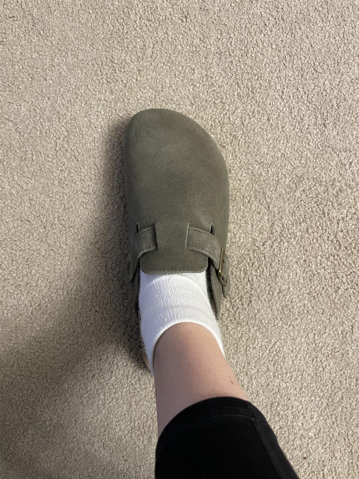 $9/mo - Finance KIDMI Women's Suede Clogs Leather Mules Cork Footbed ...