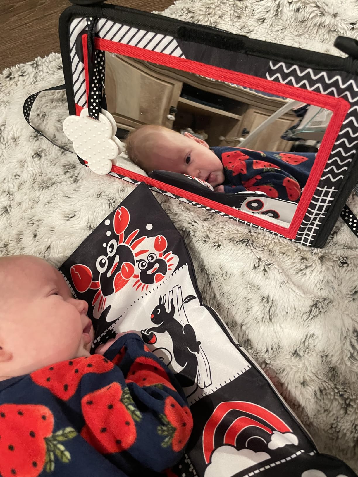 Amazon.com: Delighkidz Baby Mirror Tummy Time Toys: 3 in 1 Black White ...