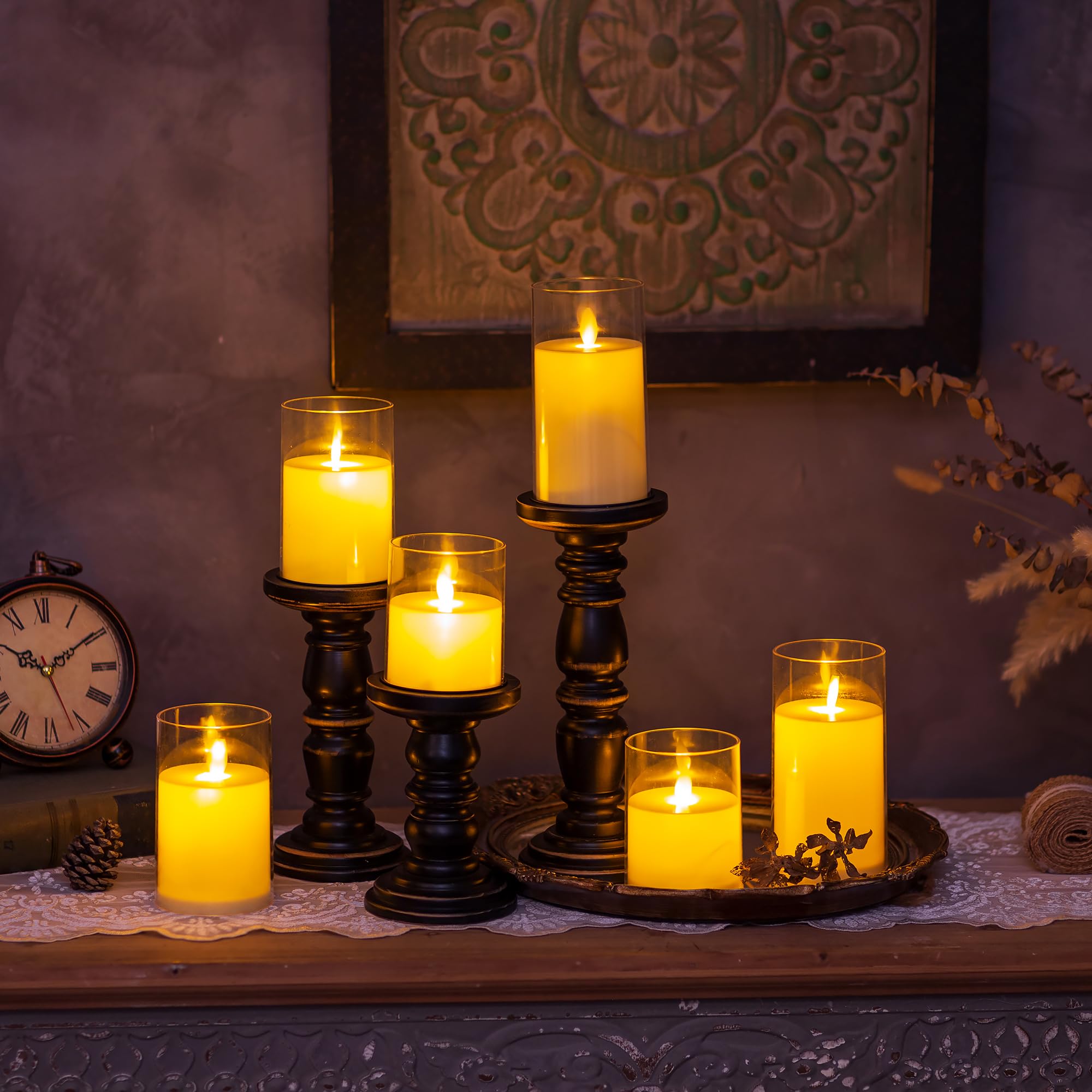 Snapklik.com : Romadedi Flameless Pillar Candles