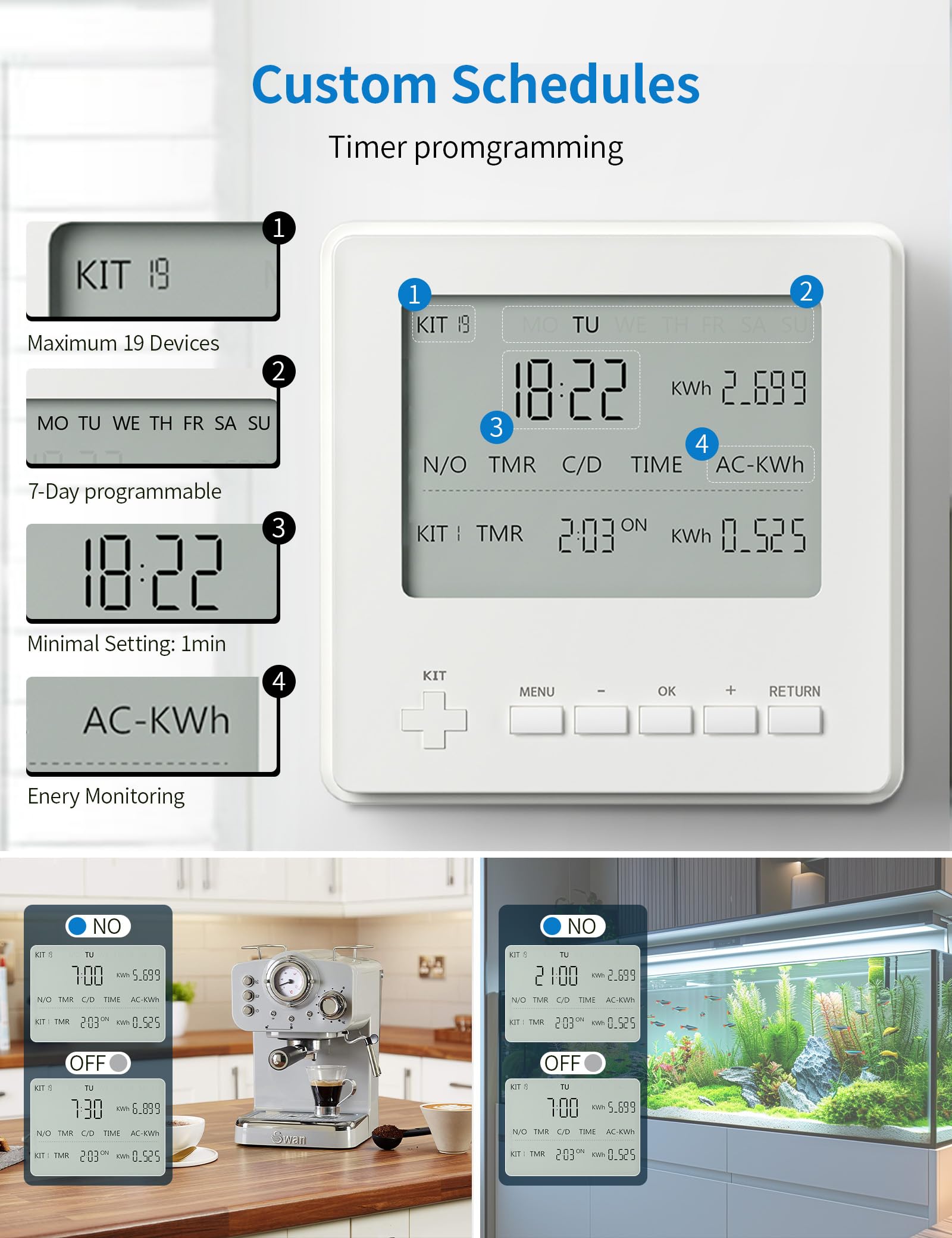 Twist Timer Switch With Remote Control 60 Minute In Wall Countdown