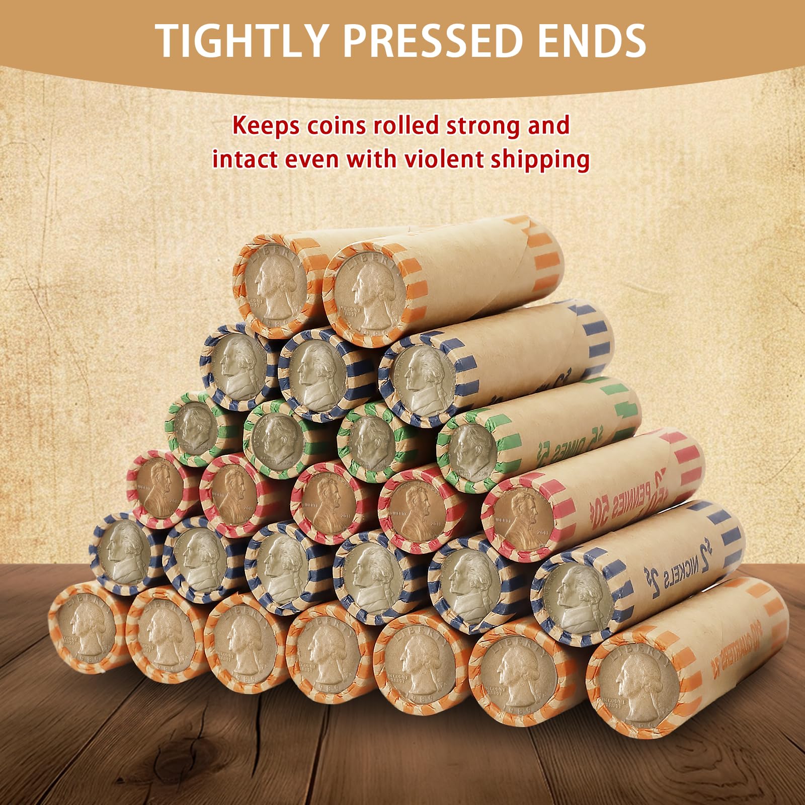 Penny Rolls Wrappers Coin Wrappers For All Coins 512-Piece Coin Wrapper ...
