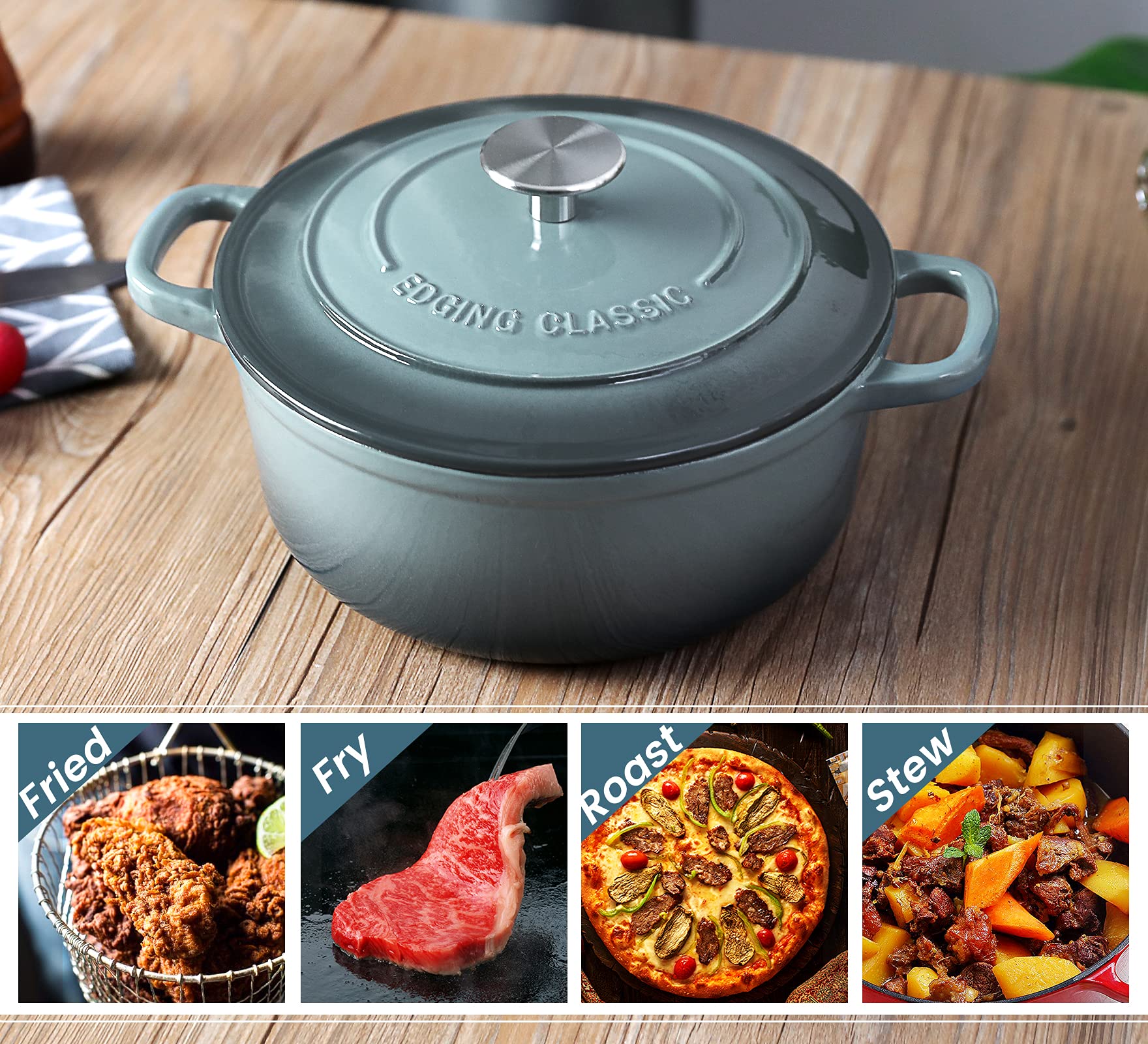Snapklik.com : EDGING CASTING Enameled Cast Iron Covered Dutch Oven
