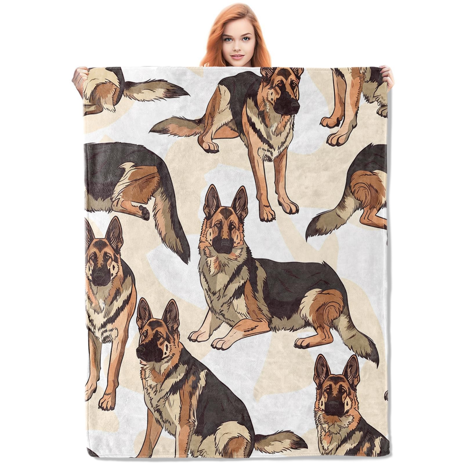 Amazon.com: VANZEV German Shepherd Blanket, Dog-Themed Fleece Throw ...