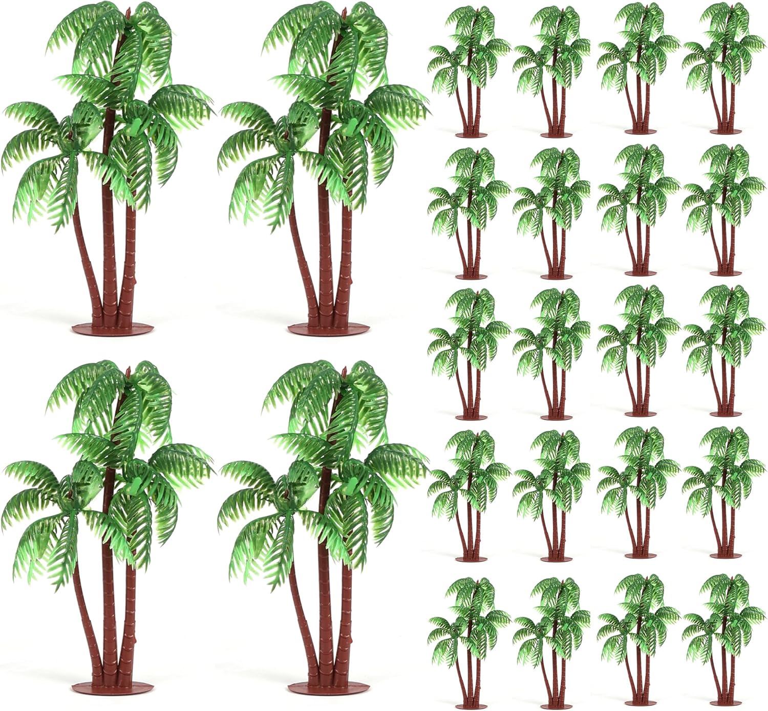 Amazon.com: Gyufise 10 Pieces Plastic Green Palm Tree Coconuts Cupcake ...