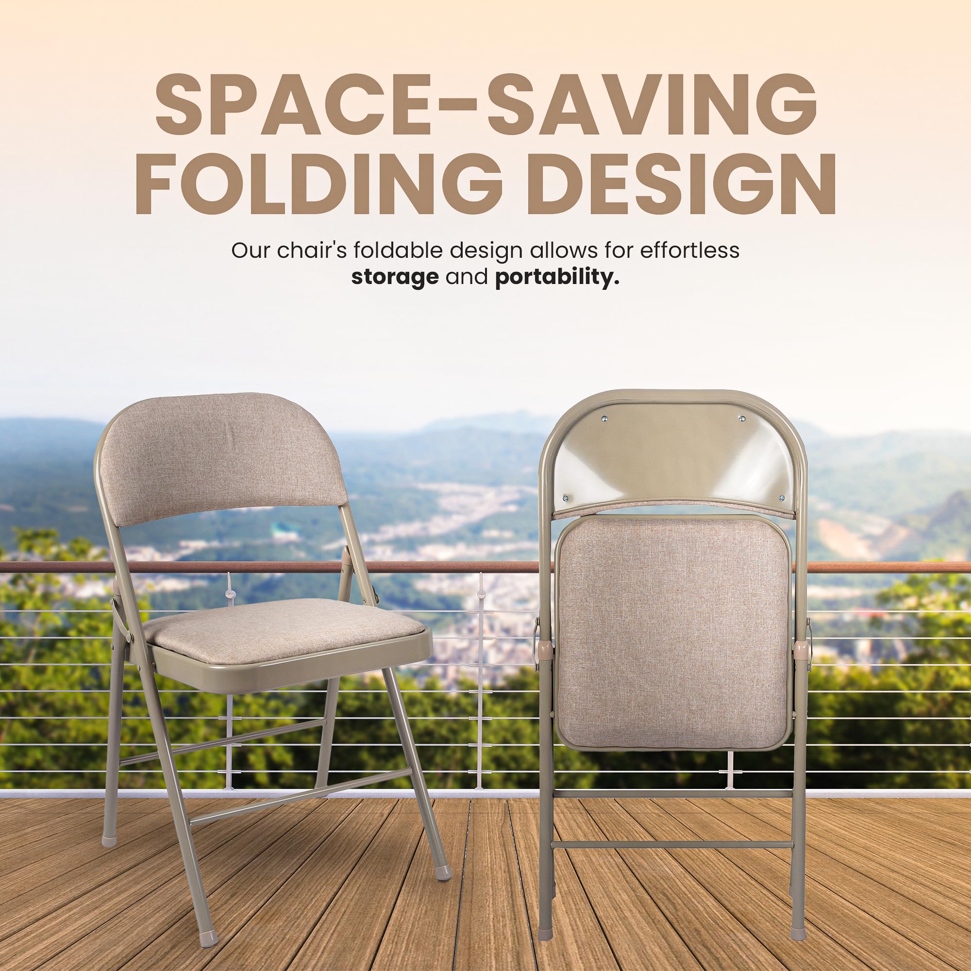 Heavy Duty Padded Folding Chairs VINGLI Folding Chairs With Fabric