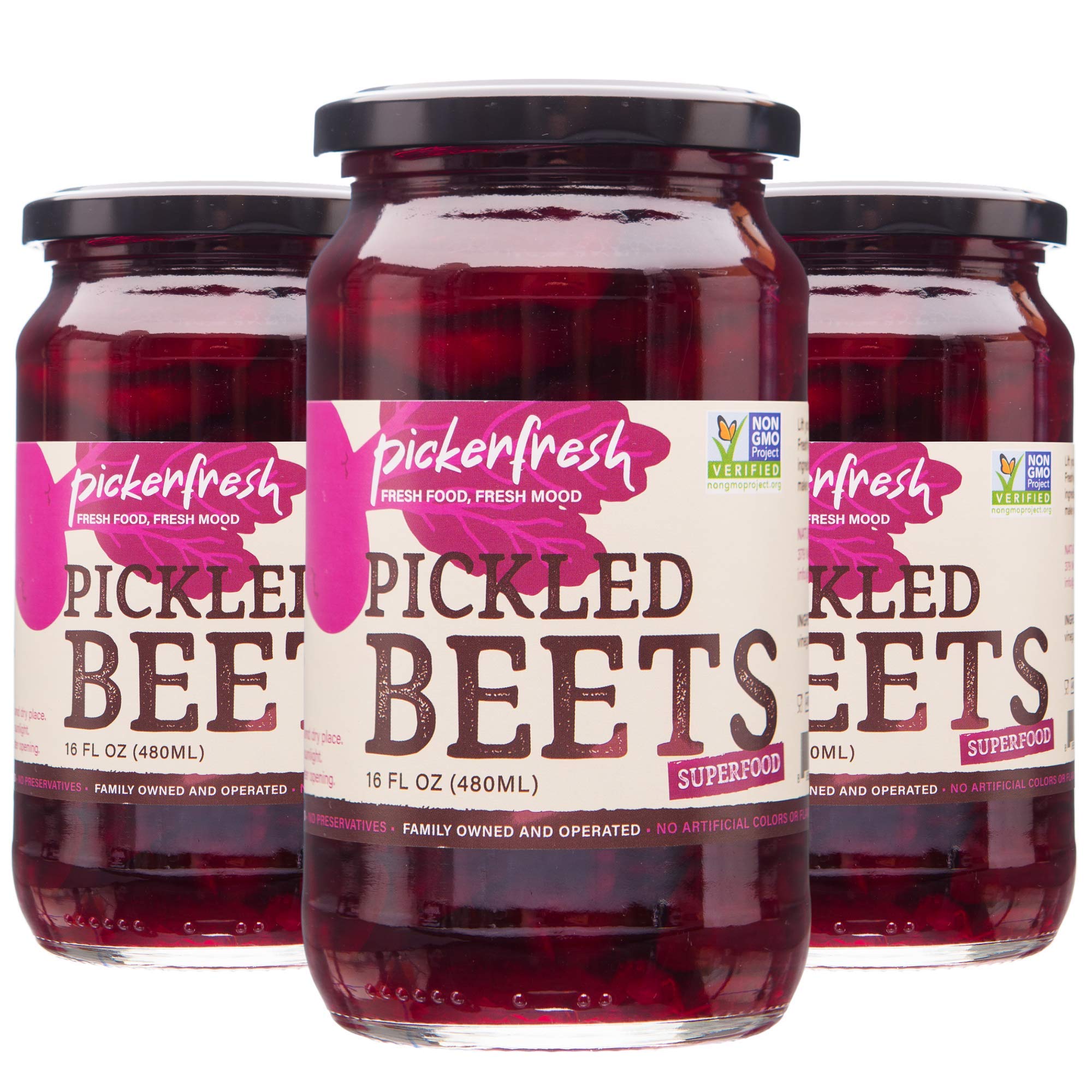 Buy Pickerfresh Pickled Beets, 16 Oz, Pack of 3, 100% Natural and ...