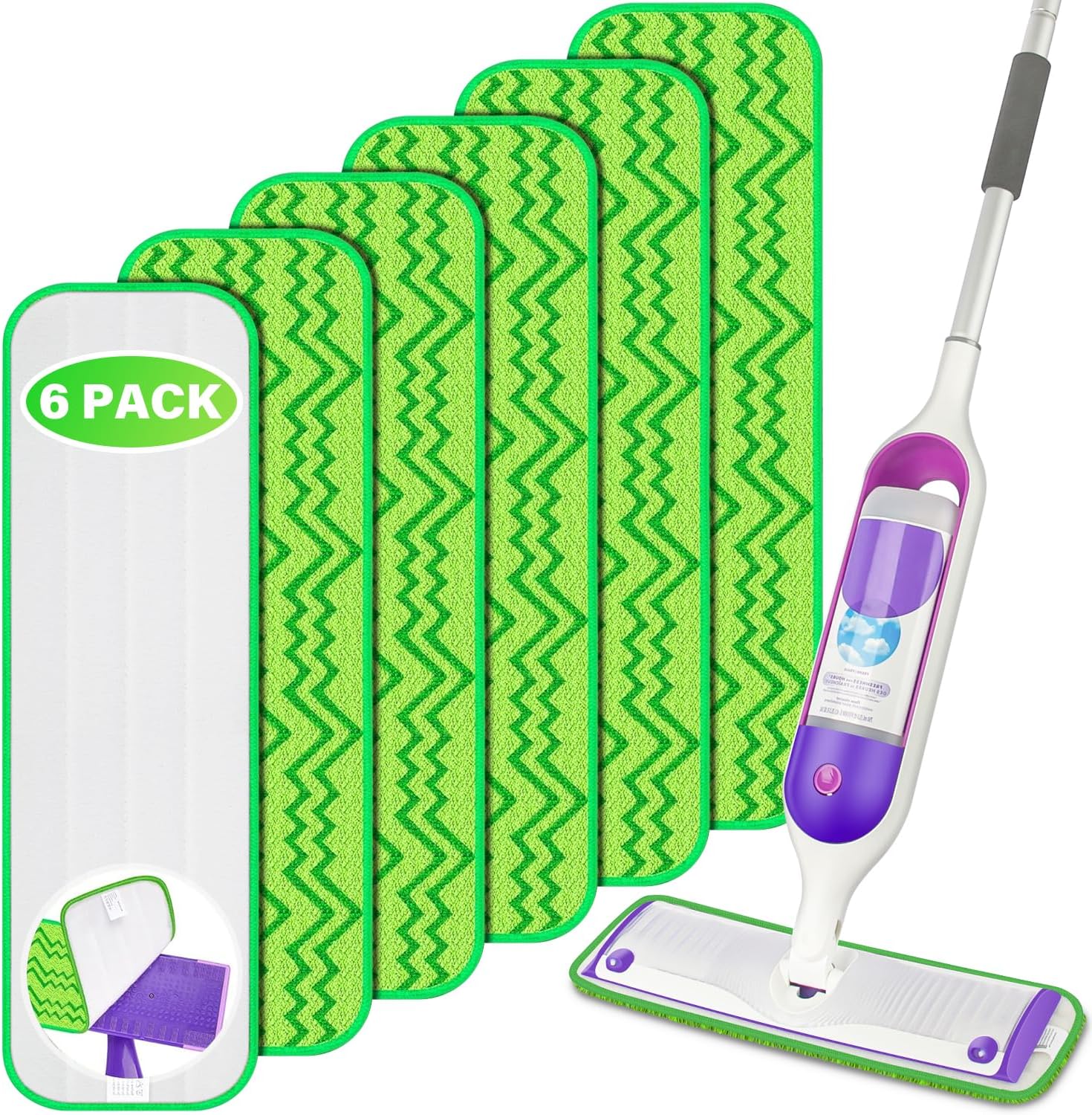 Amazon.com: 6 Pack Mop Refill Pads for PowerMop Multi-Surface Mop and ...