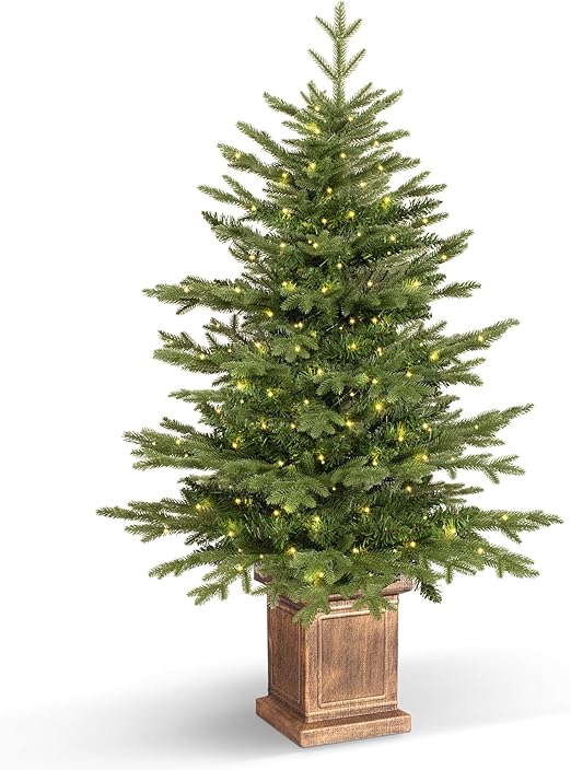 Amazon.com: Jin&Bao 4FT Potted Christmas Tree with 100 Lights ...