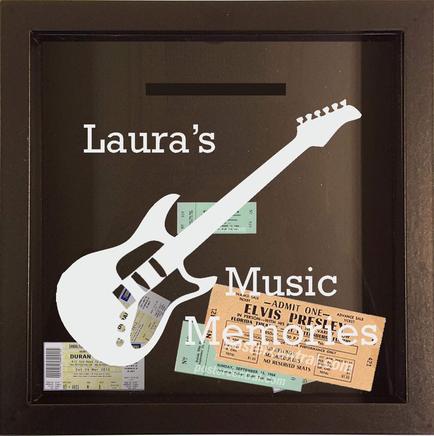 Gig Ticket Collection Box | Guitar Gig Tickets Display Box | Festival ...