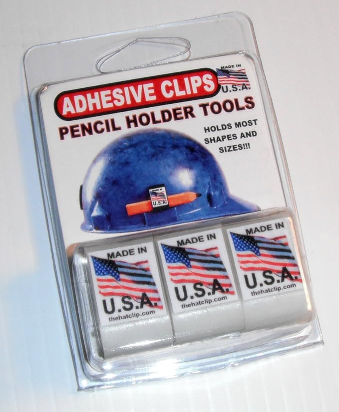Amazon.com : ADHESIVE PENCIL HOLDER CLIP for hard hat toolbox lockers ...