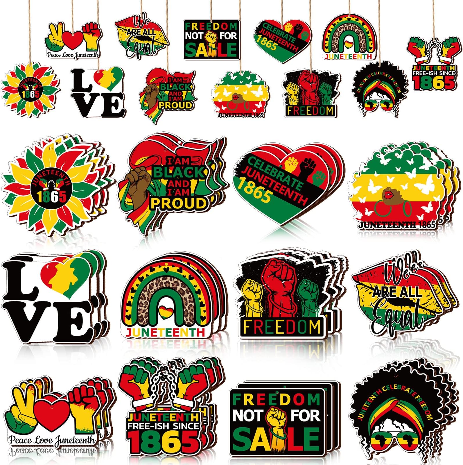Amazon.com: 27 Pcs Juneteenth Wooden Hanging Ornaments Black History ...