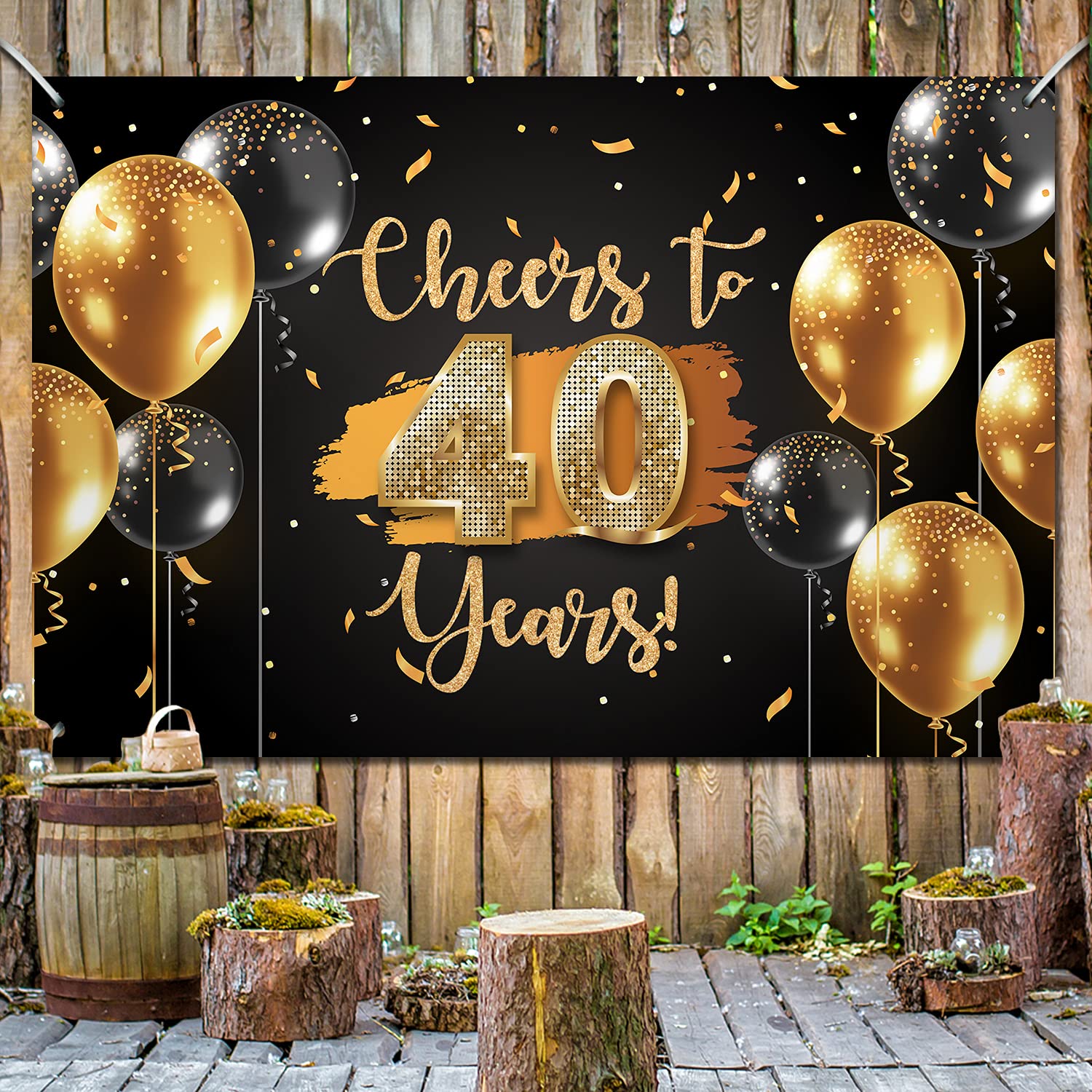 Happy 40th Birthday Backdrop Photo Backdrop C6 Birthday Backdrop