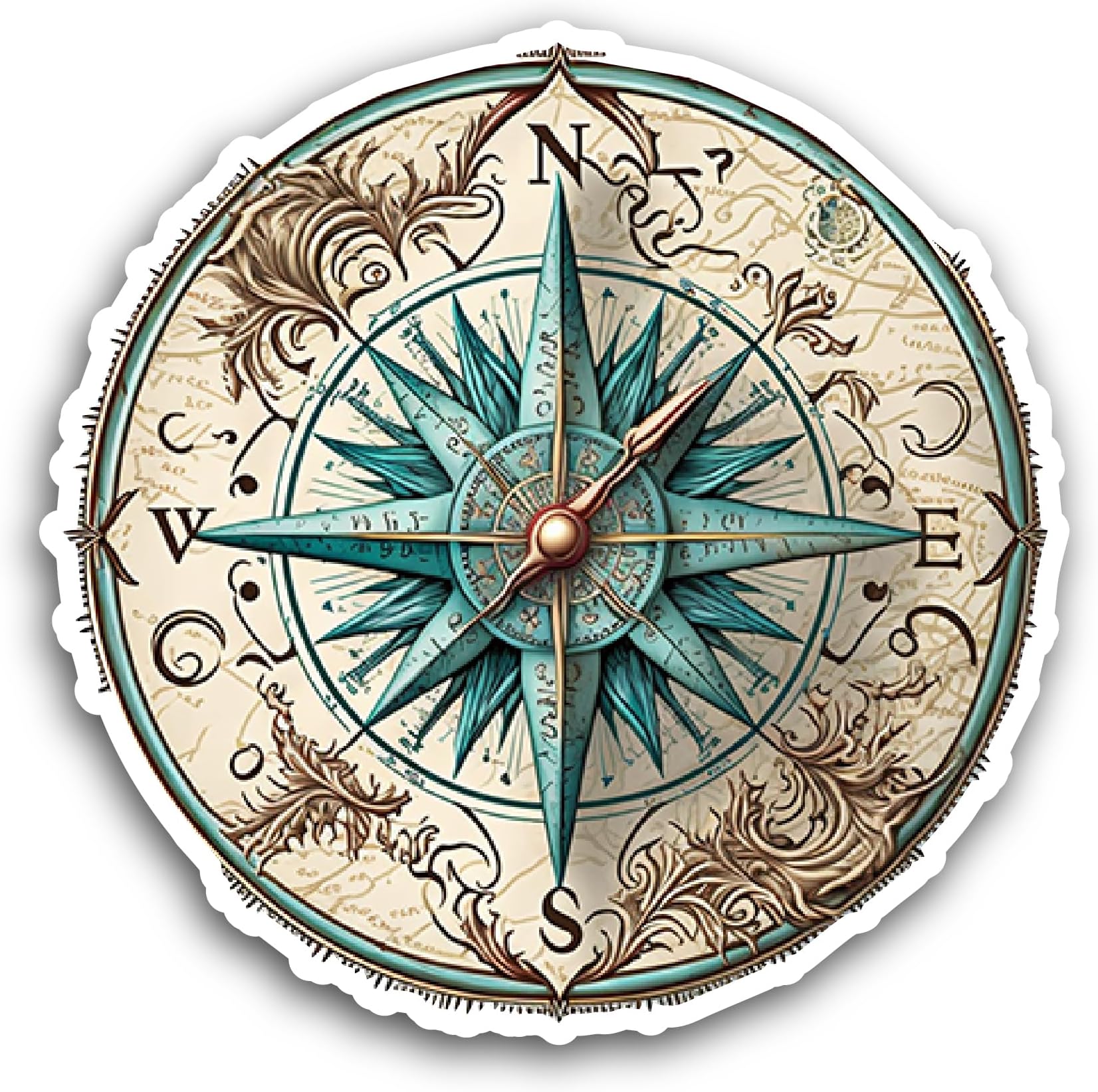 Amazon.com - STG Trading Vintage Compass Rose Vinyl Bumper Sticker ...