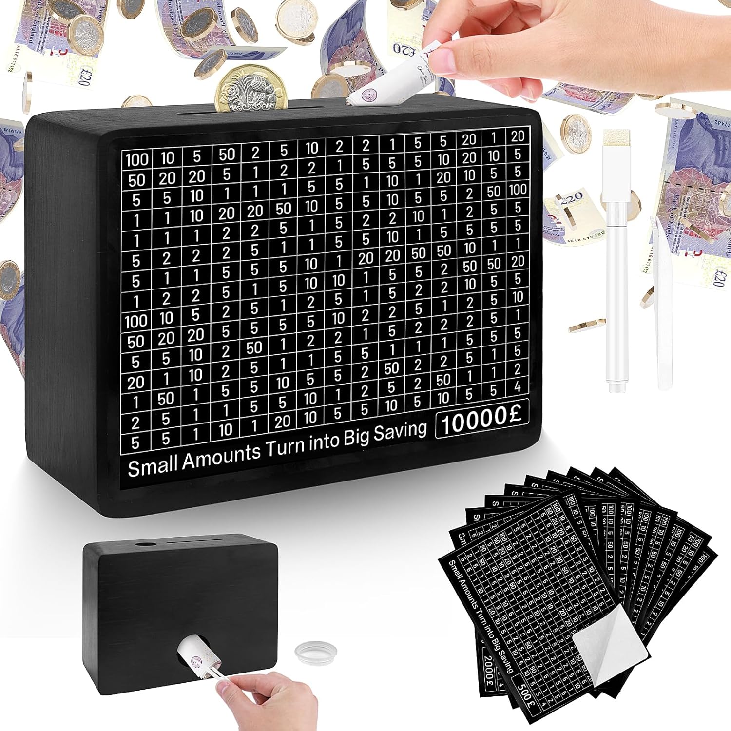 Meetory Wooden Money Saving Box, 10,000/5000/4000/3000/2000/1000/800 ...