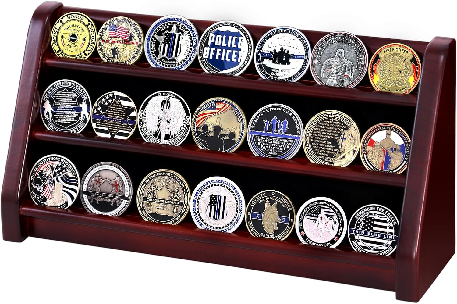 Amazon.com: DecoWoodo Challenge Coin Display Case, 3 Rows Solid Wood ...
