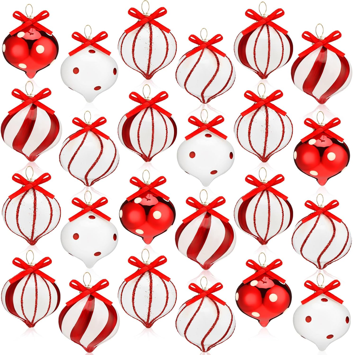 Lyrow 24 Pieces Peppermint Candy Christmas Tree Ornaments Peppermint Candy Ornament