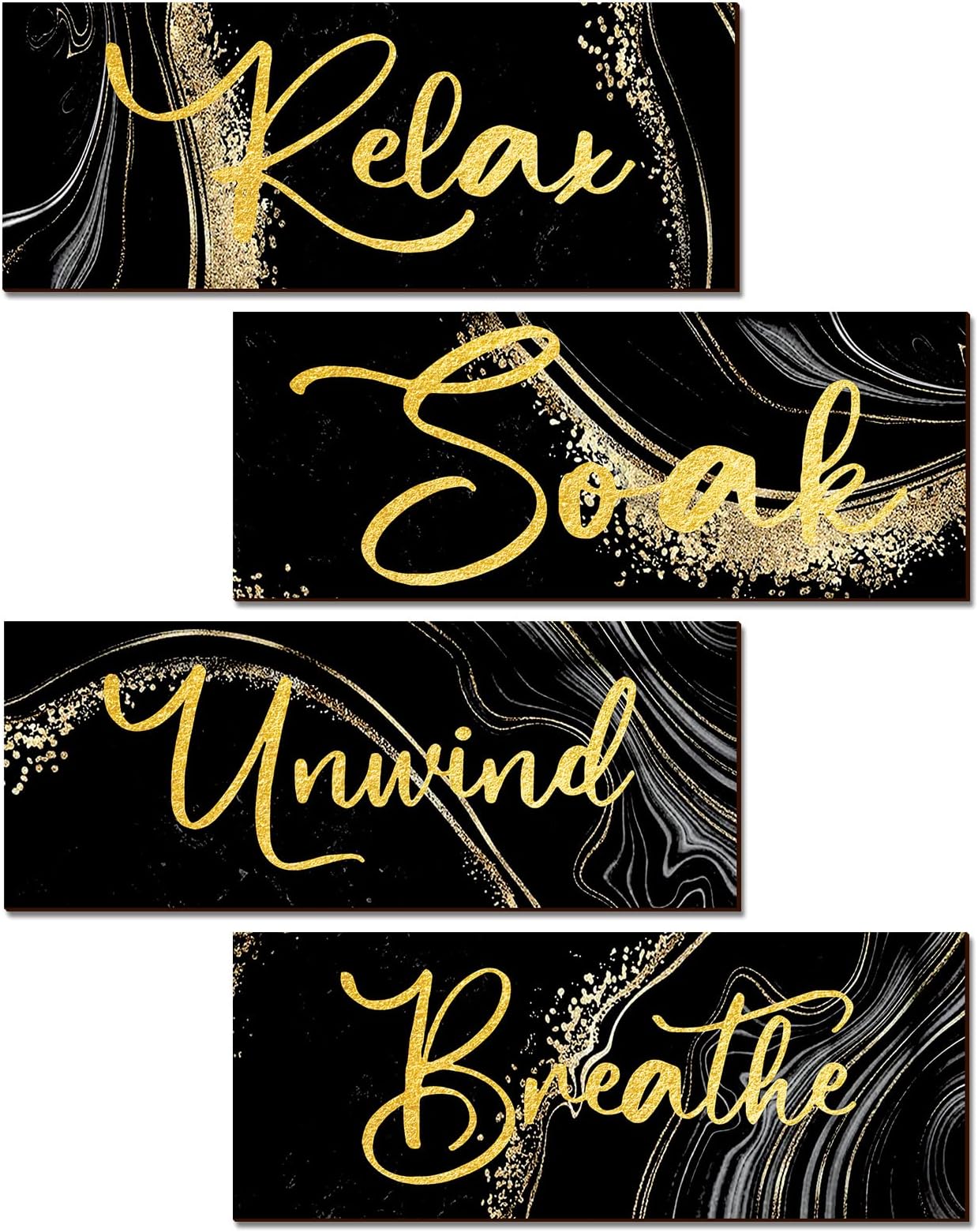 Amazon.com : 4 Pieces Farmhouse Bathroom Wall Decors Relax Soak Unwind ...