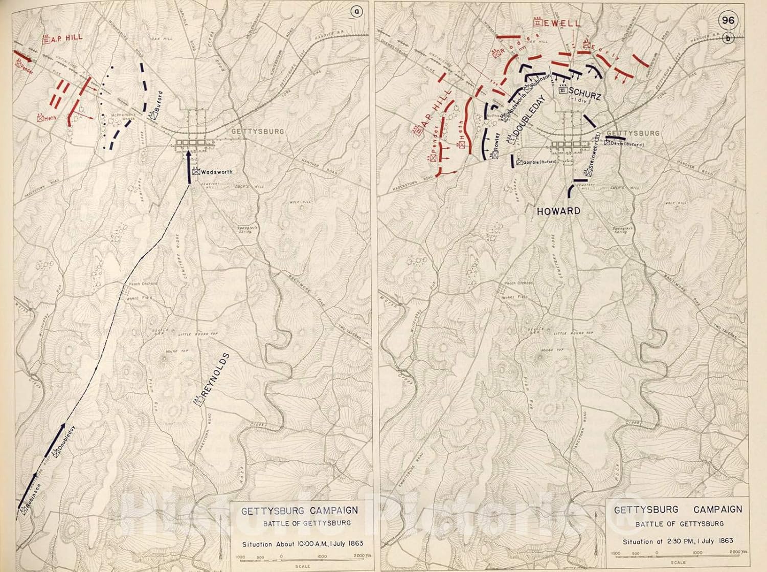 Amazon.com: Historic 1962 Wall Map - The West Point Atlas of The Civil ...
