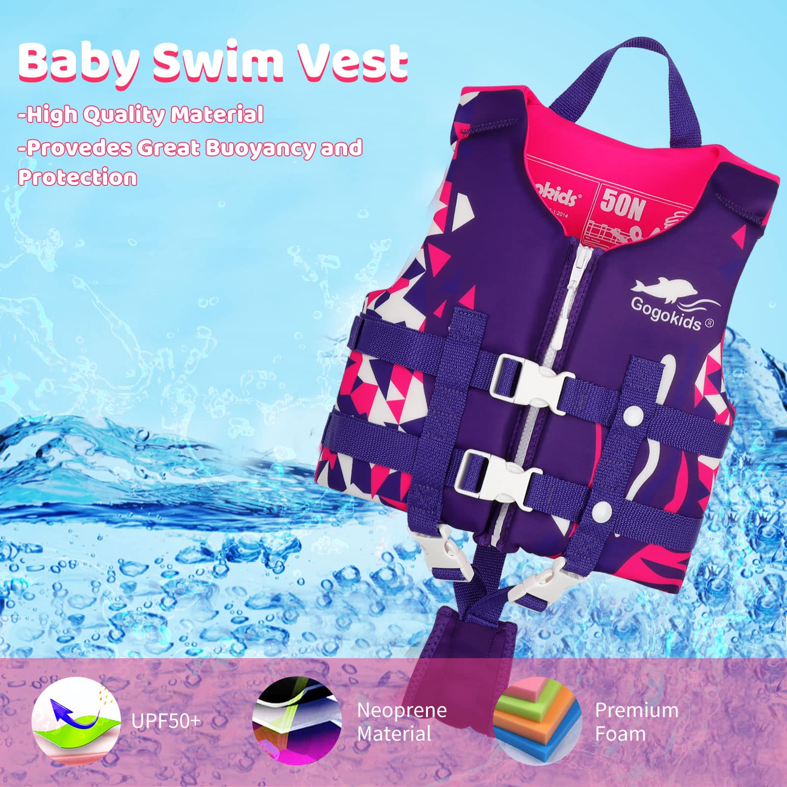 Snapklik.com : Gogokids Swim Vest For Kids Learn To Swim, Toddler Pool ...