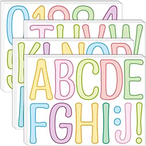 Amazon.com: 24 Sheets Large Letter Stickers 4 Inch 306 PCS Alphabet ...