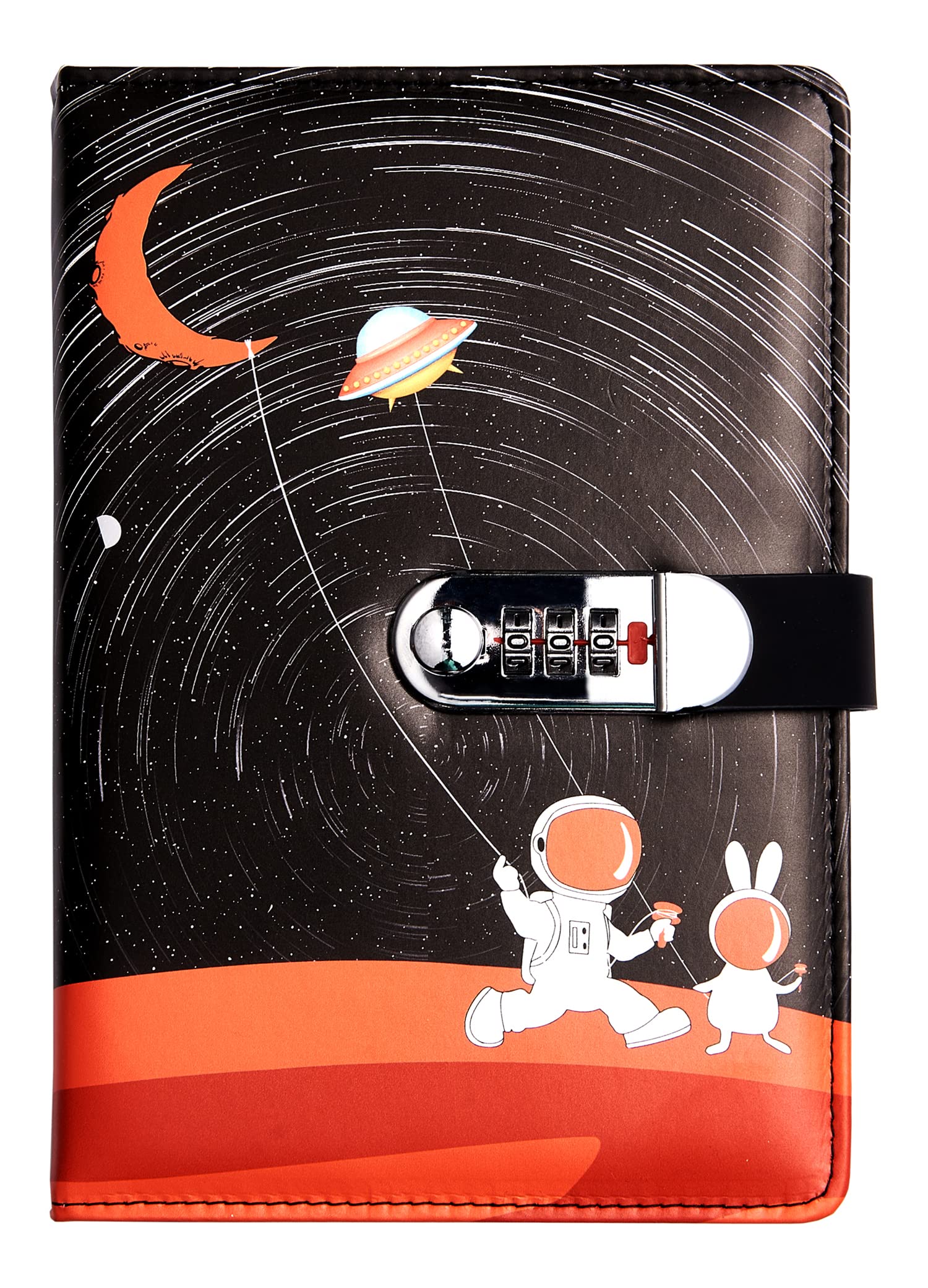 NectaRoy A5 Lockable Diary, PU Leather Password Notebook(Universe ...