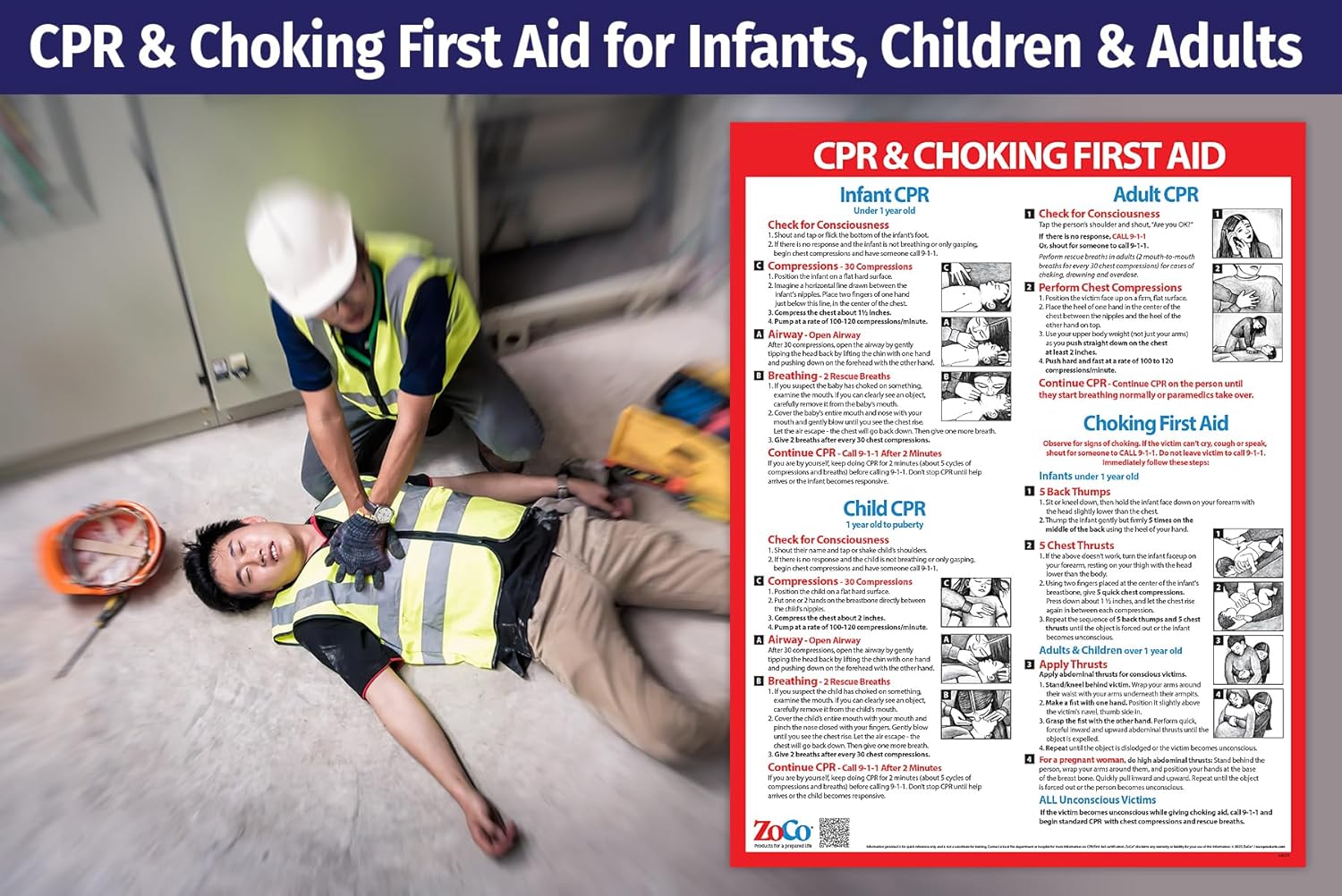 CPR Poster - Heimlich Maneuver First Aid Sign - Philippines | Ubuy