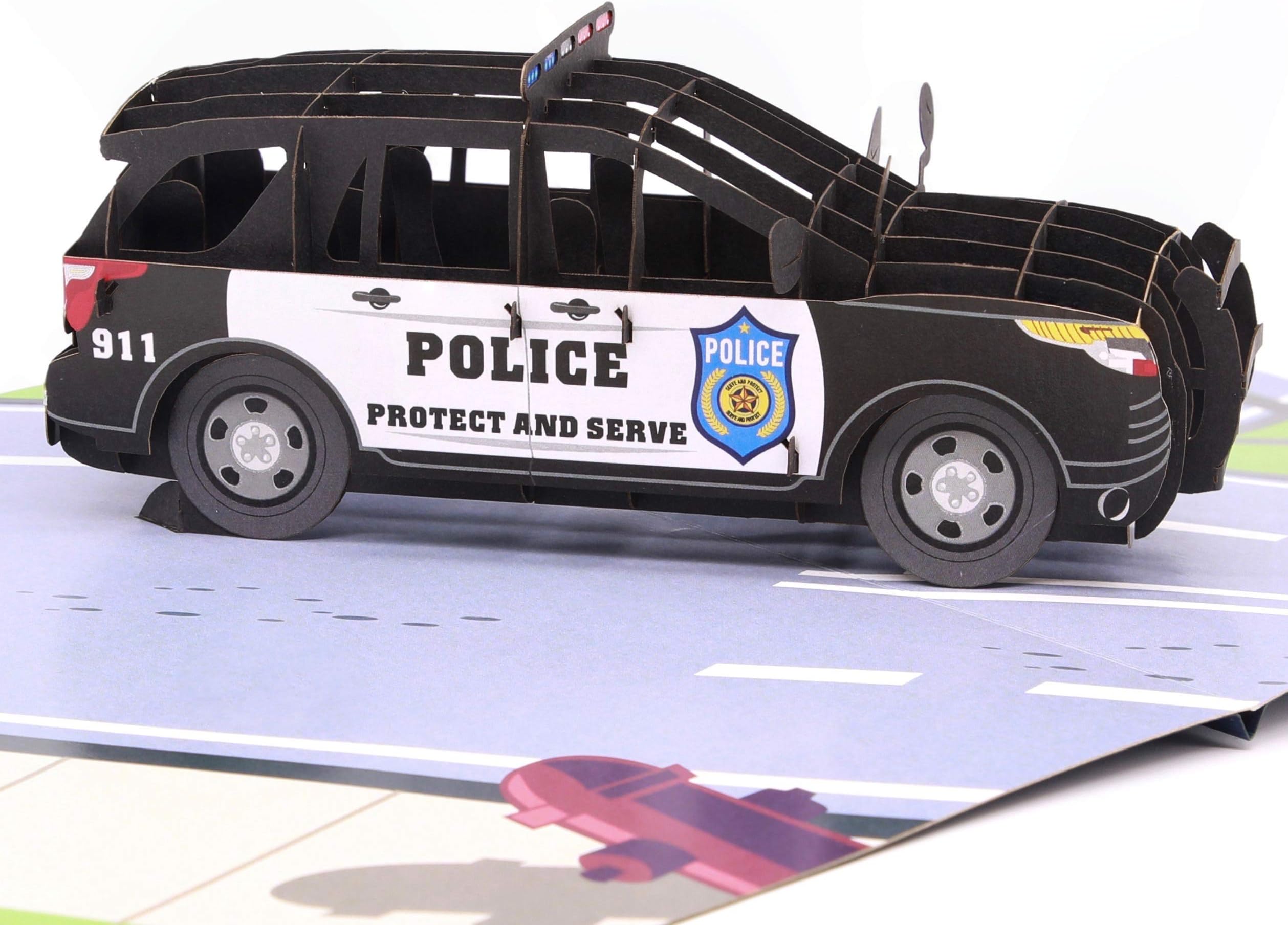 Amazon.com : iGifts And Cards Sheriff Car 3D Pop Up Greeting Card ...