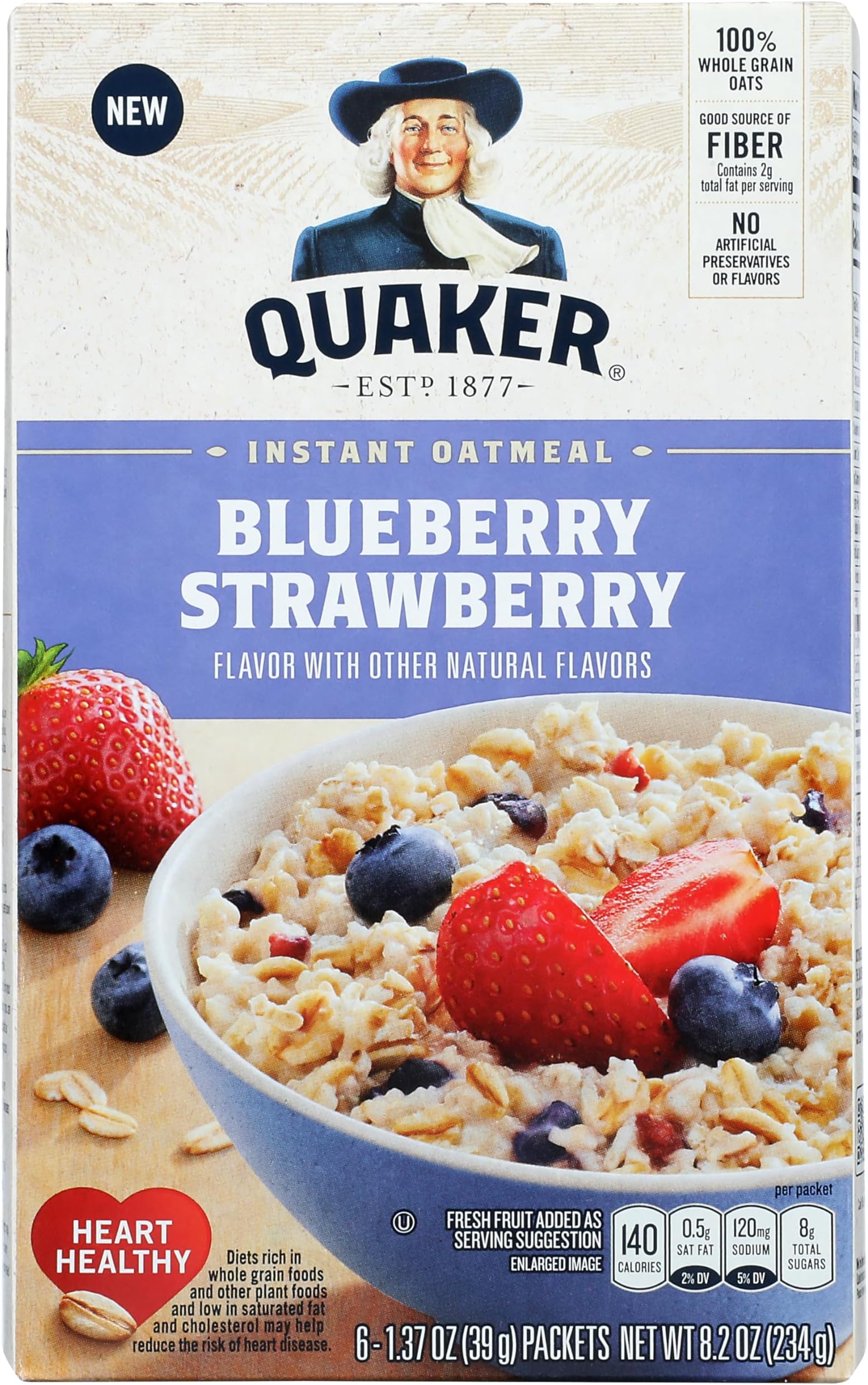 Amazon.com: Quaker Instant Oatmeal Blueberry-Strawberry Package of 2 ...